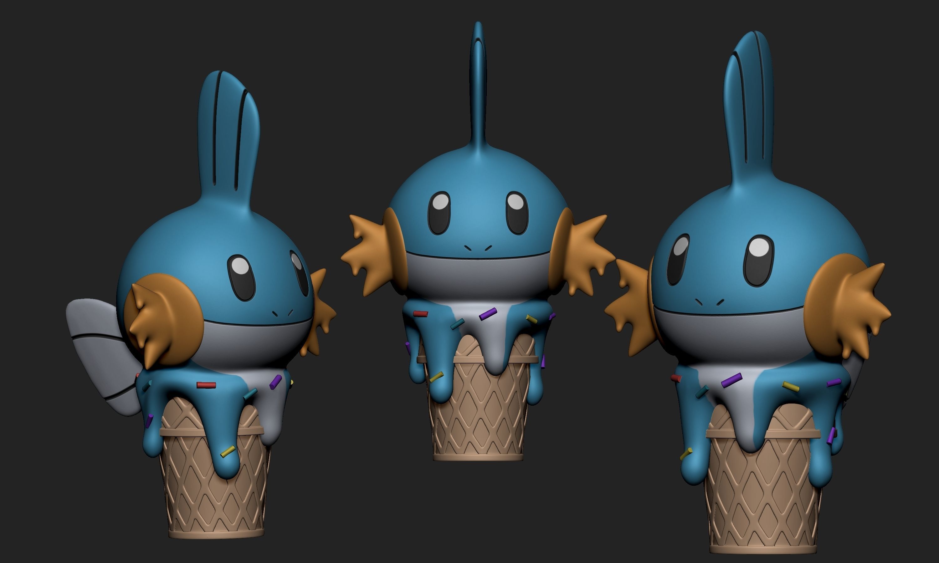 Pokemon - Ice Cream Mudkip 3D model 3D printable | CGTrader