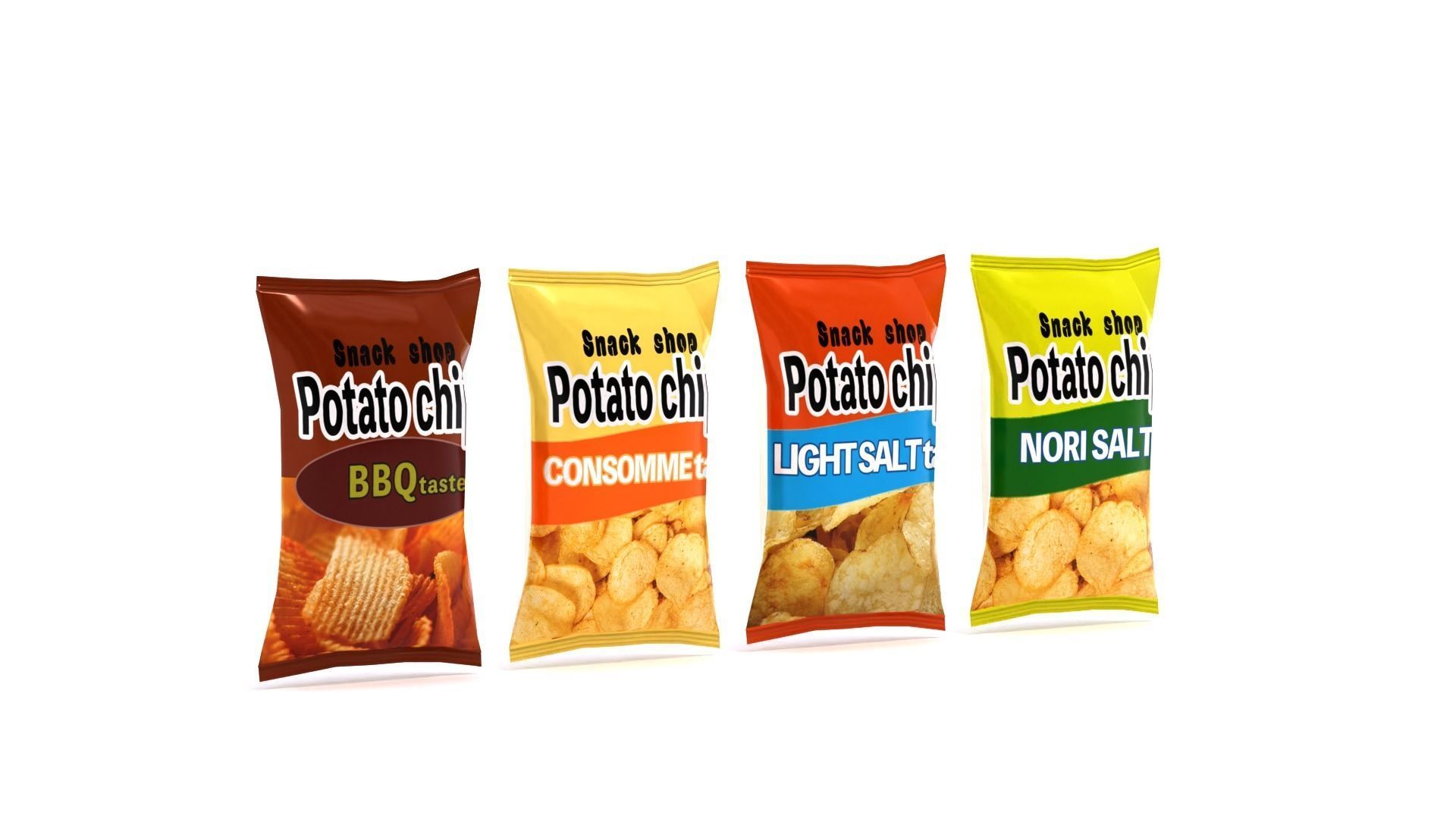 3D model Potato chips VR / AR / low-poly | CGTrader