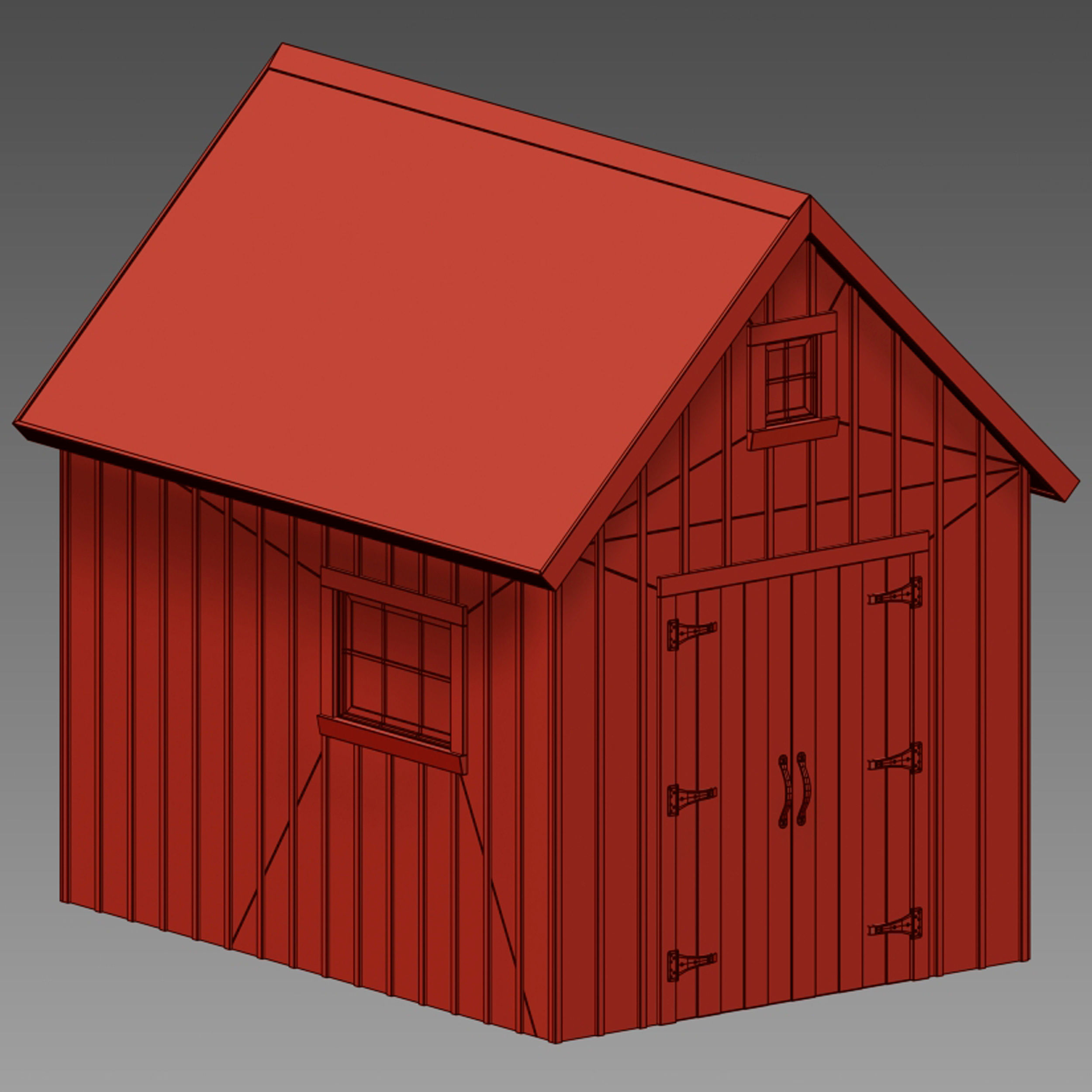 Wooden forest house construction barn gatehouse 3D model | CGTrader