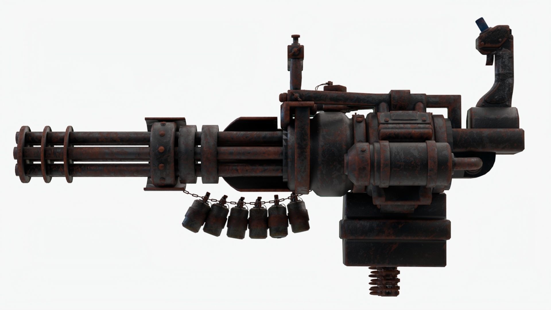 3D model 4K rusty abandoned Gatling Gun VR / AR / low-poly | CGTrader