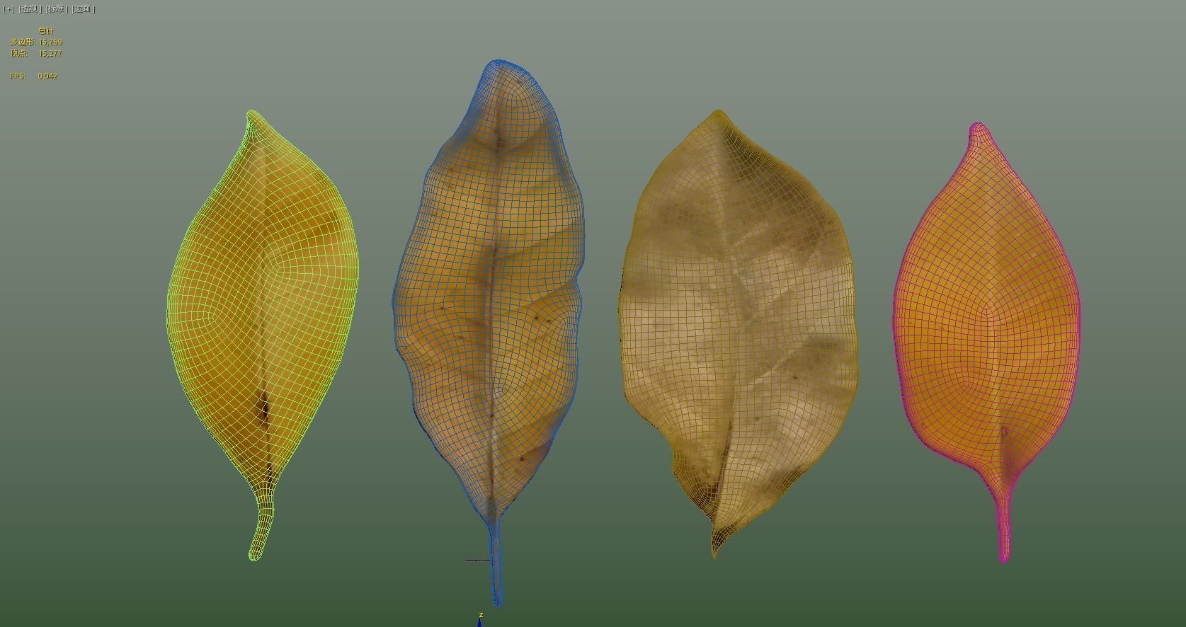 CG model of autumn leaves yellow leaves dry leaves withered 3D model ...