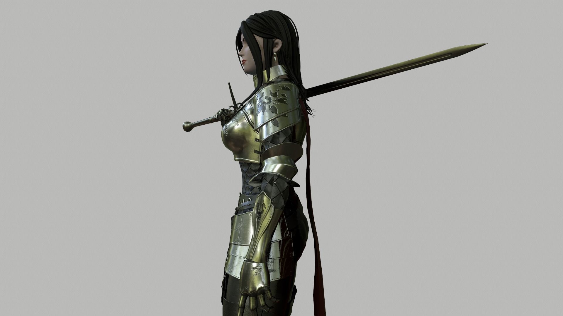 3D model Female Knight VR / AR / low-poly | CGTrader