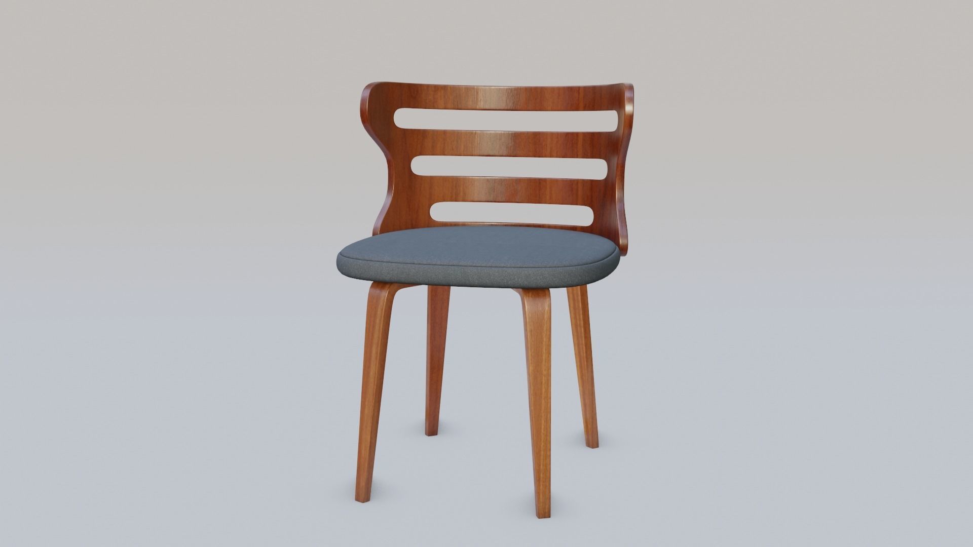 3D model Rounded Back Modern Wood Dining Chair VR / AR / low-poly ...