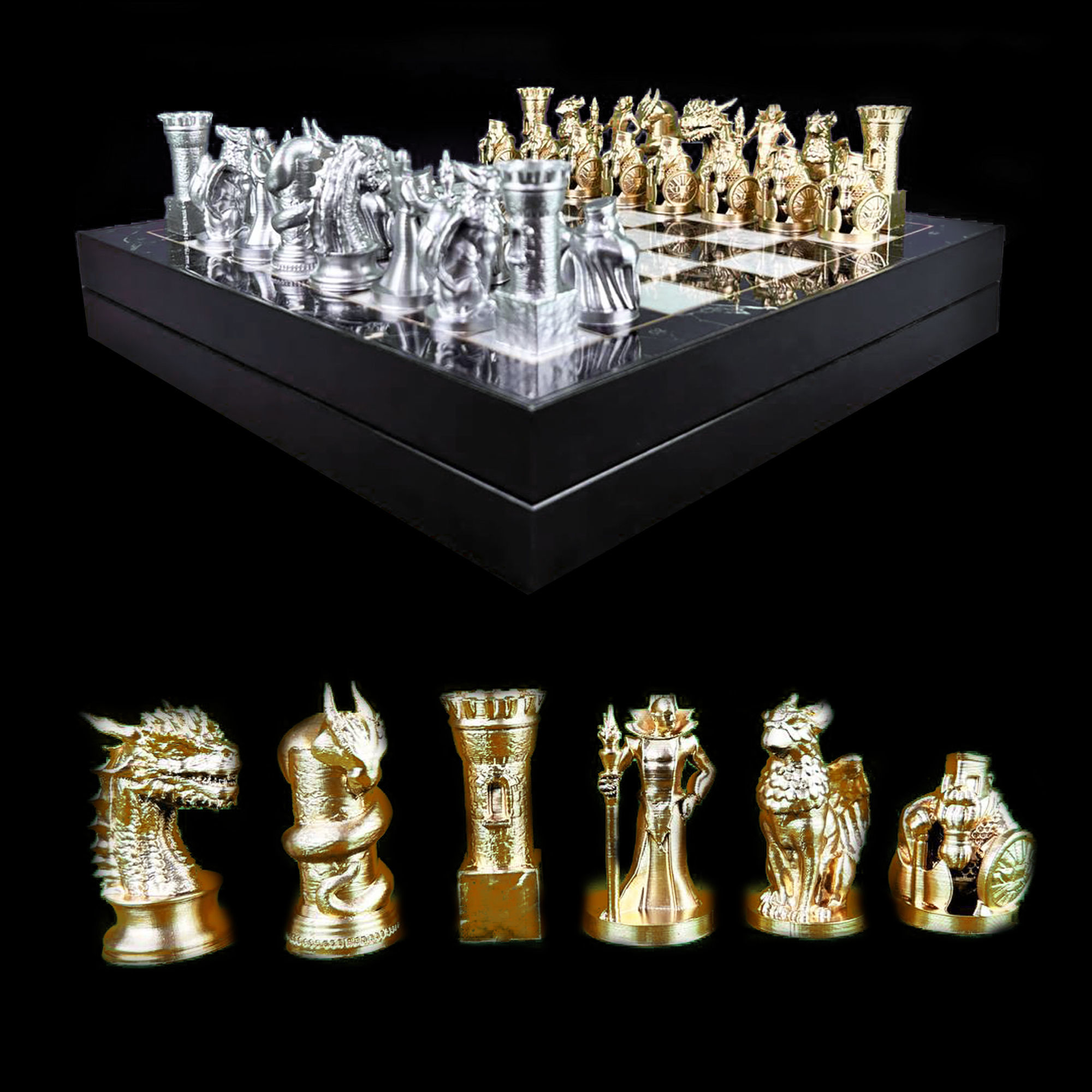 Dragon Figures Chess Set - VIP COLLECTION 3D model 3D printable | CGTrader