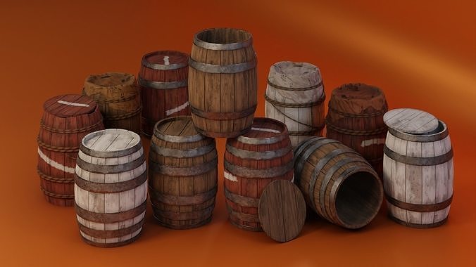 3D model Medieval Wooden Barrels VR / AR / low-poly | CGTrader