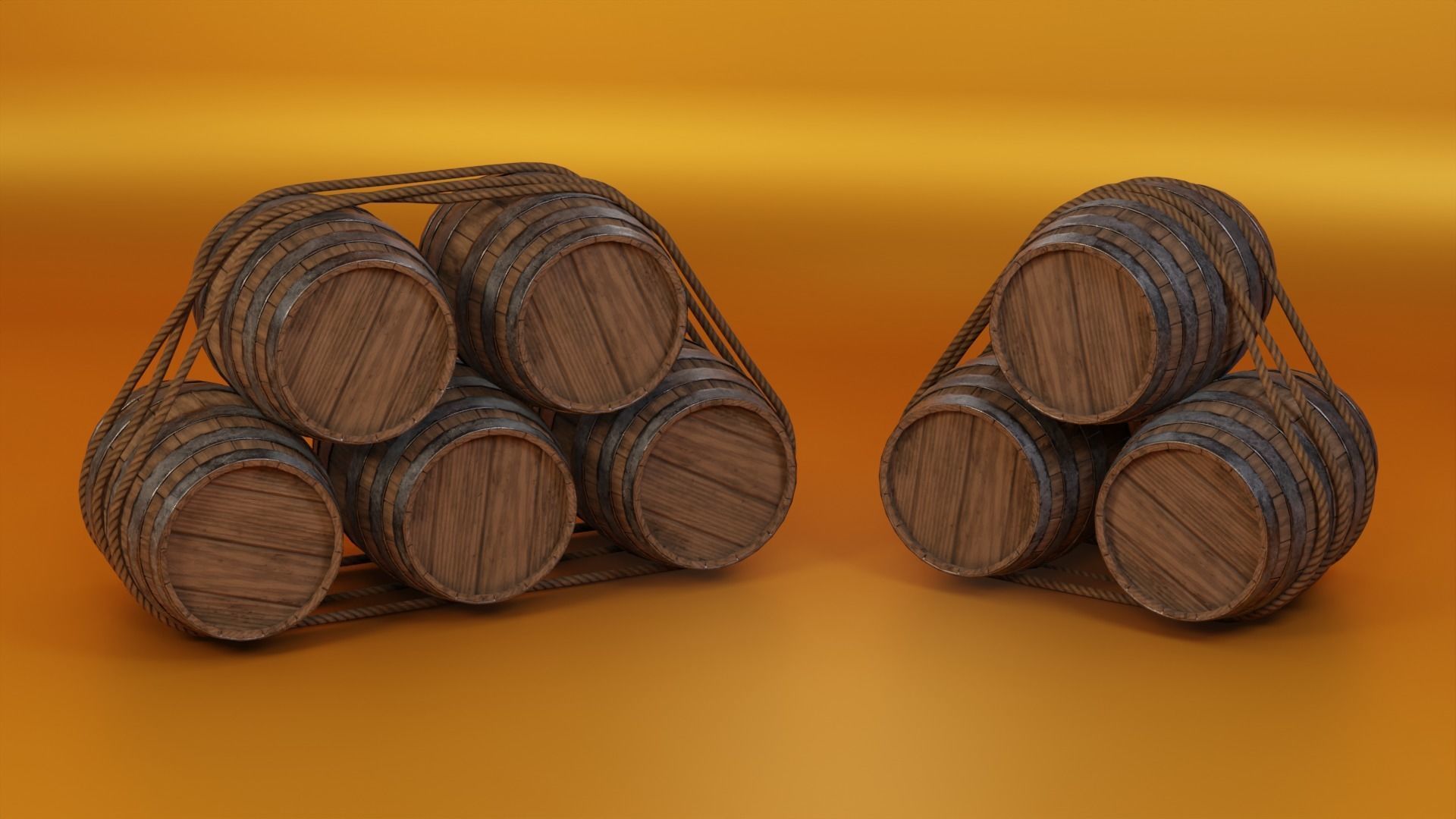 3D model Medieval Wooden Barrels VR / AR / low-poly | CGTrader