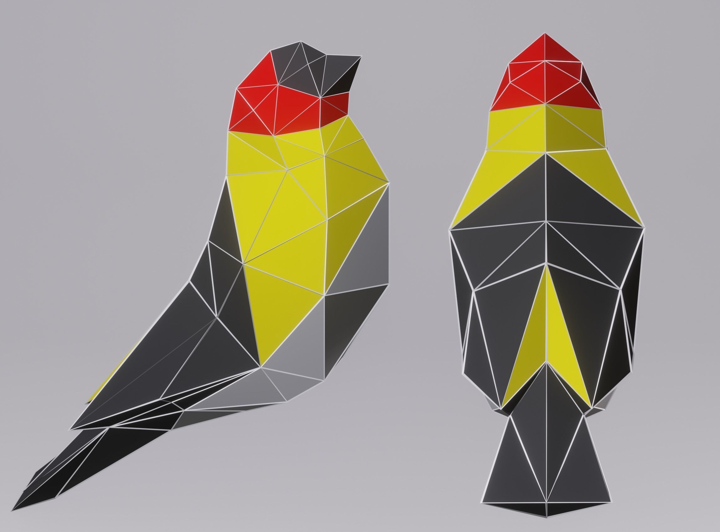 3D model Low Poly Bird 3D model polygonal birds VR / AR / low-poly ...