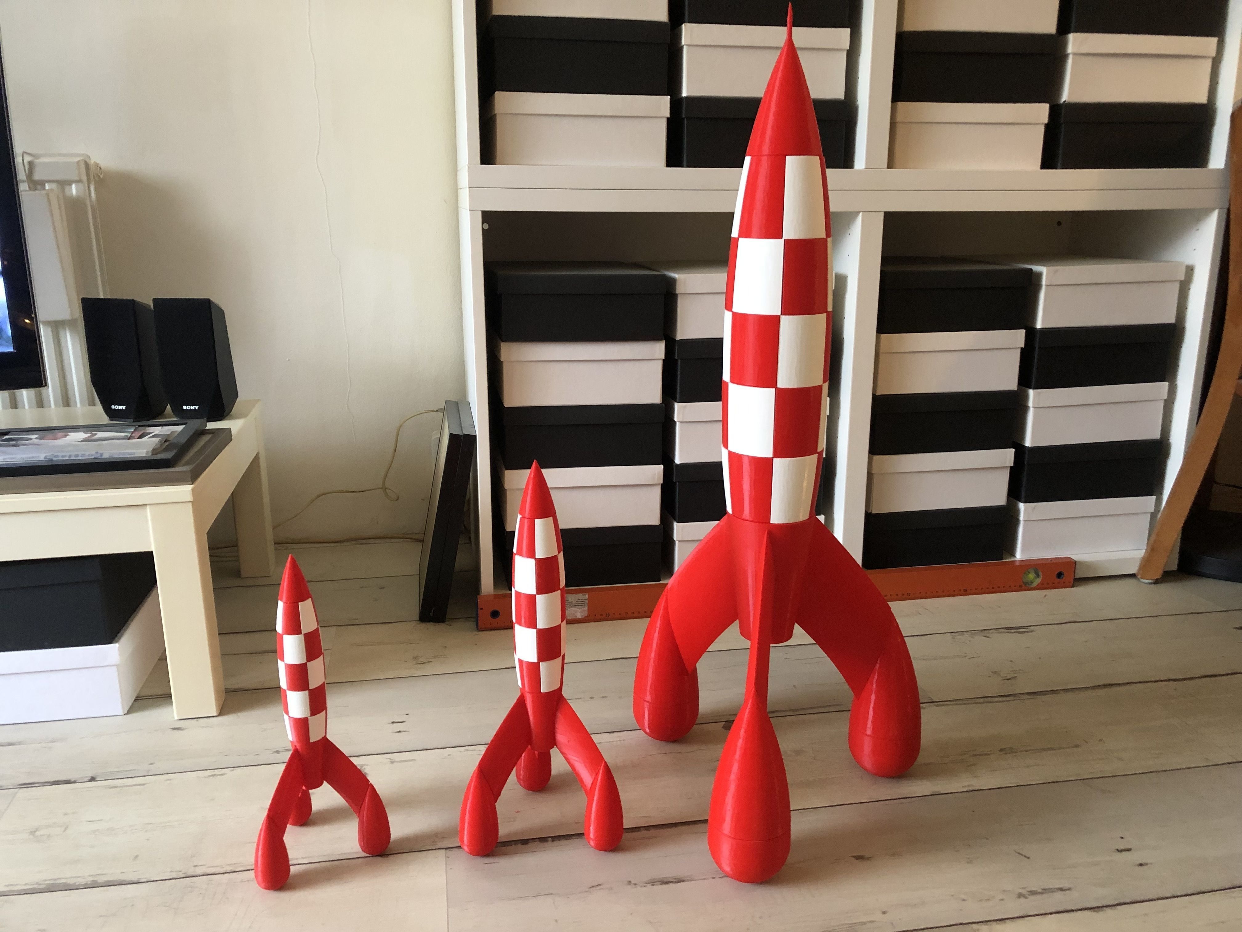 Tintin Rocket as a Puzzle 3D model 3D printable | CGTrader