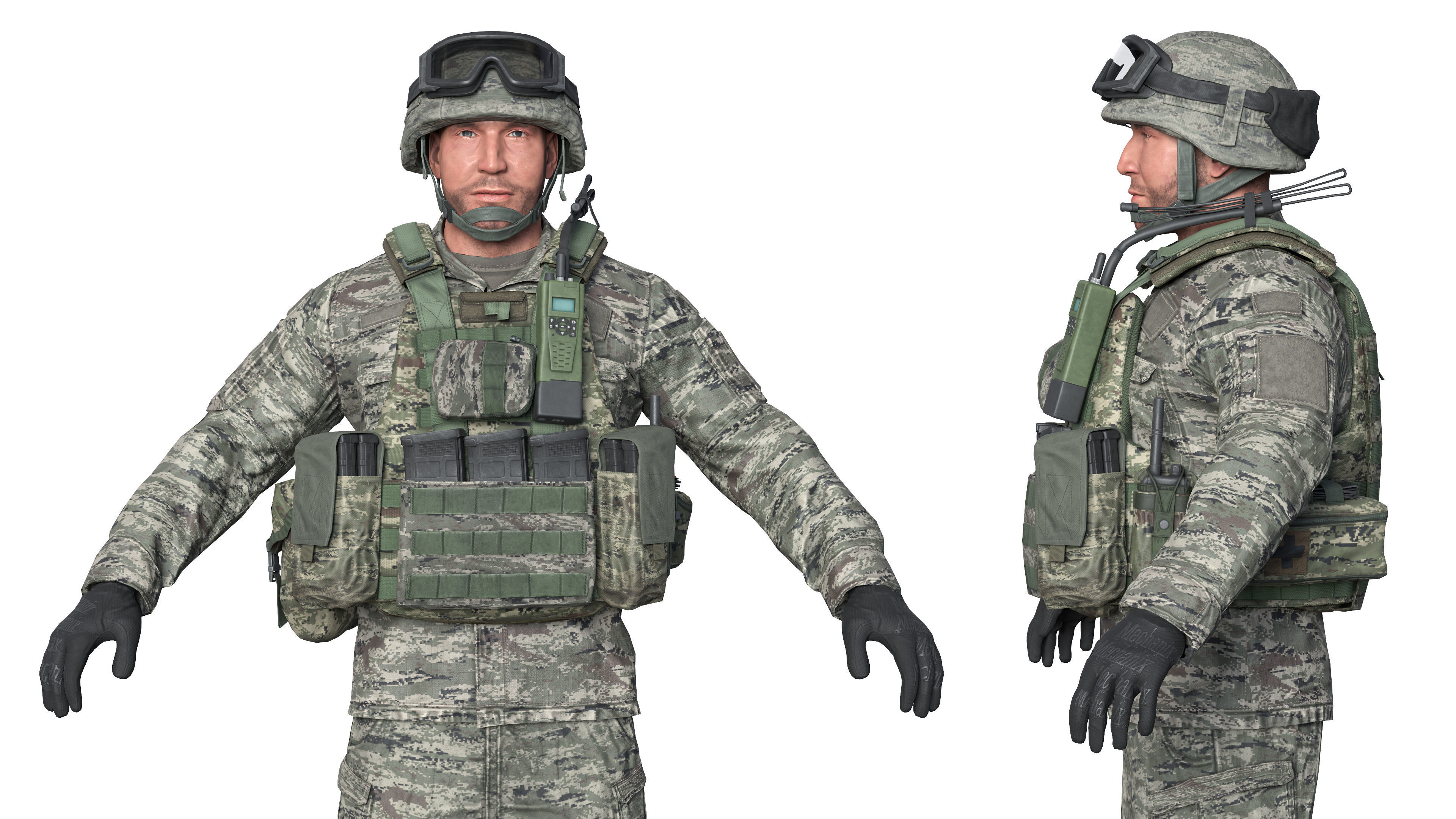 3D model MILITARY Game Ready Croatian Soldier Character VR / AR / low ...