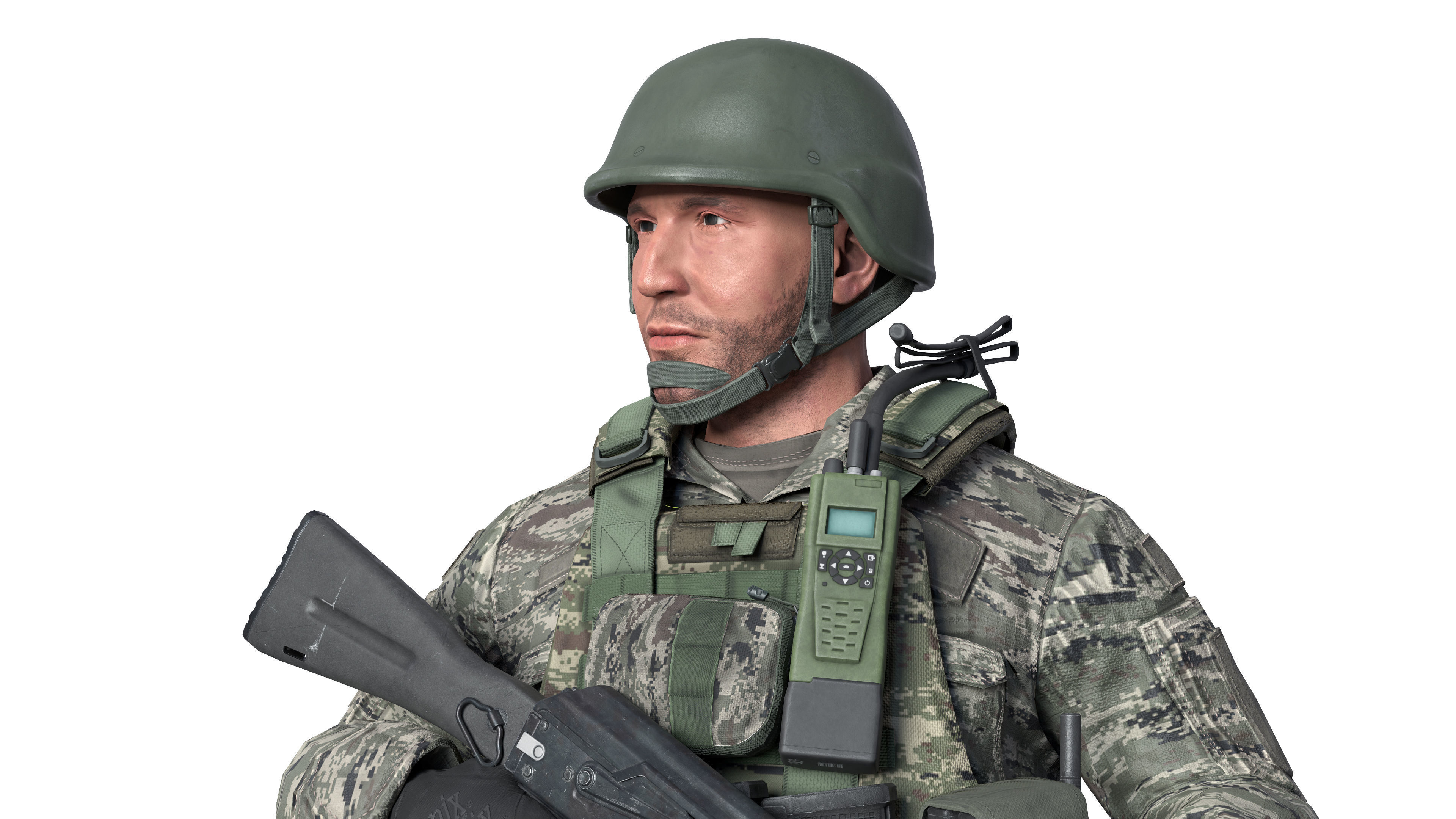 3D model MILITARY Game Ready Croatian Soldier Character VR / AR / low ...