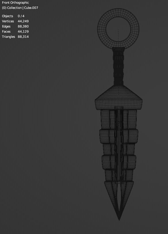 3D MODEL E4 Kunai Bomb 3D model | CGTrader