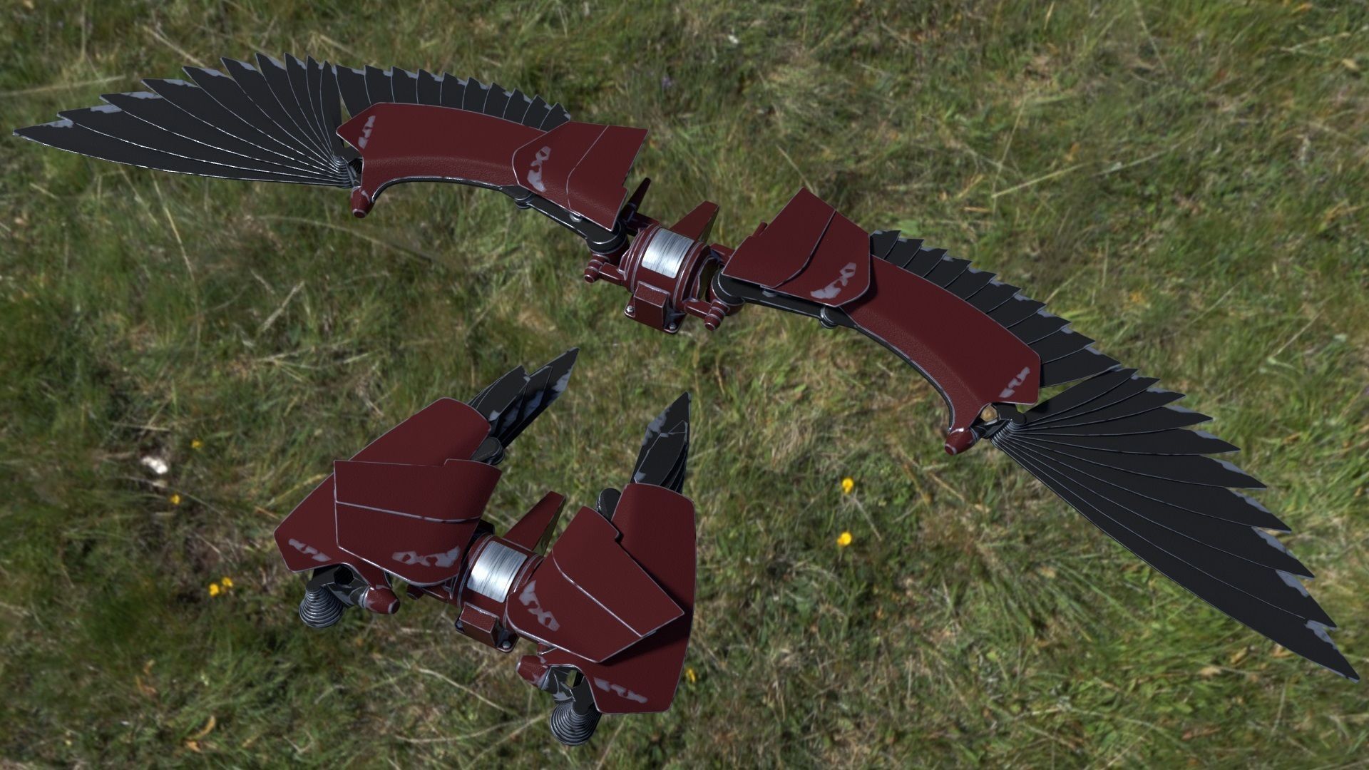 Animated Robot Wings Textured version 3D model animated rigged | CGTrader