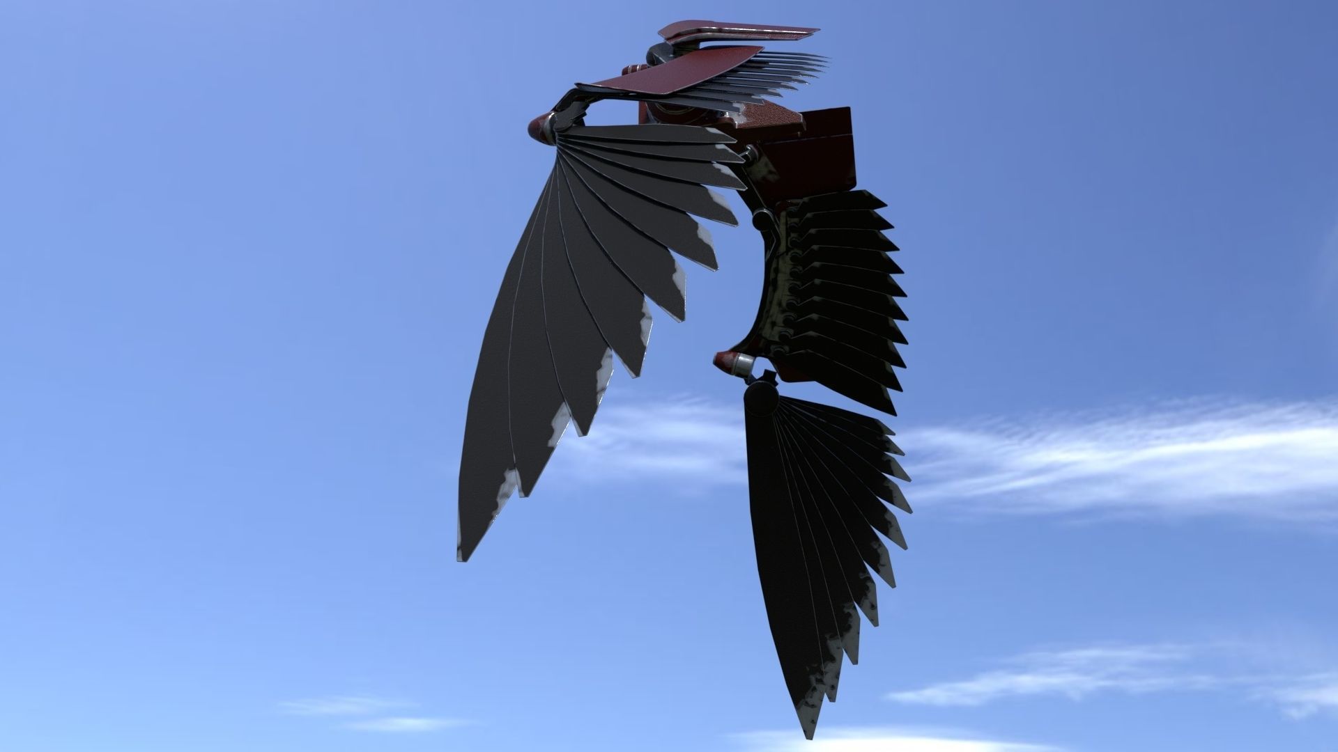 Animated Robot Wings Textured version 3D model animated rigged | CGTrader