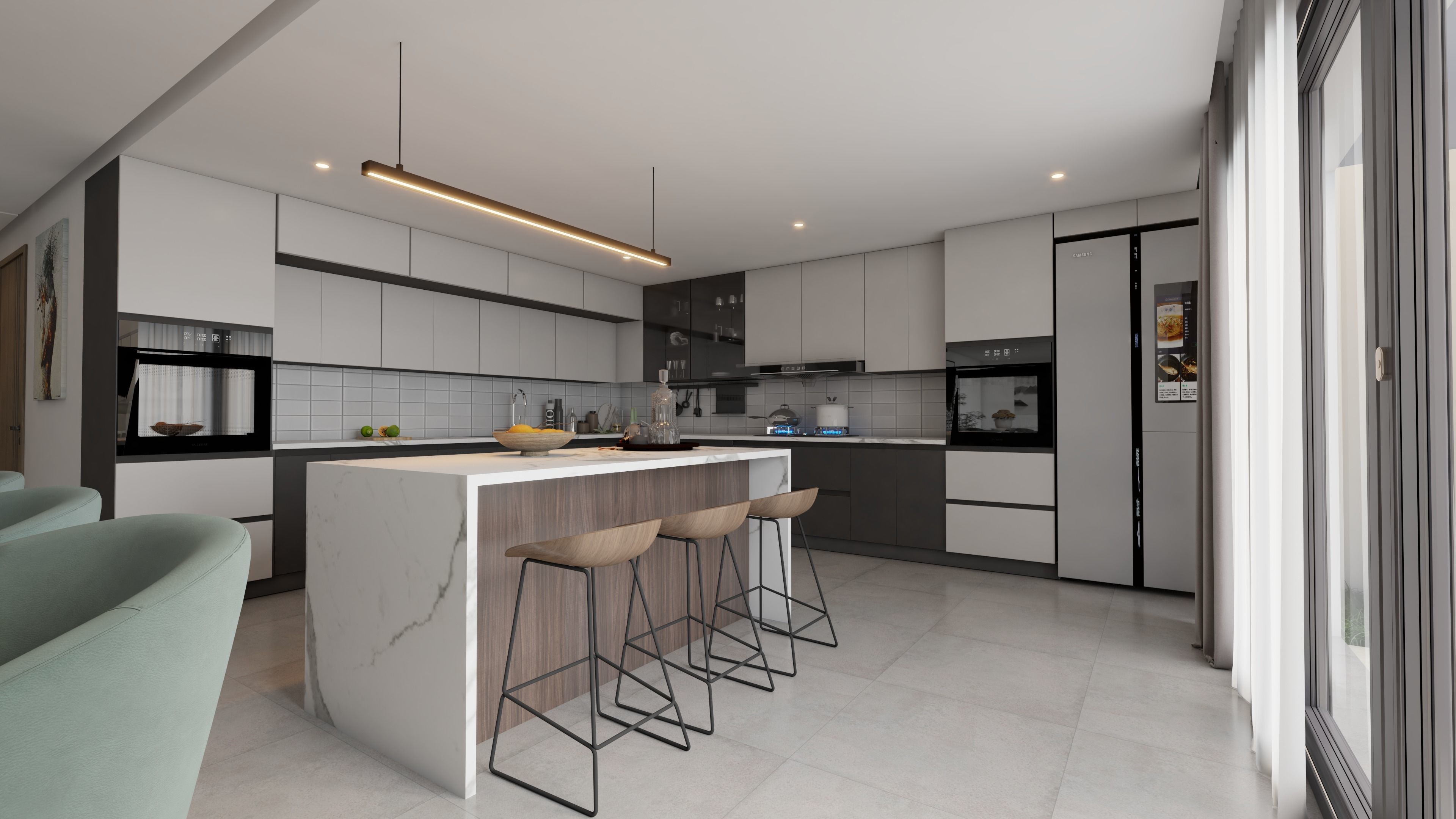 kitchen interior Scene for Sketchup Vray Render 3D model 3D model | CGTrader