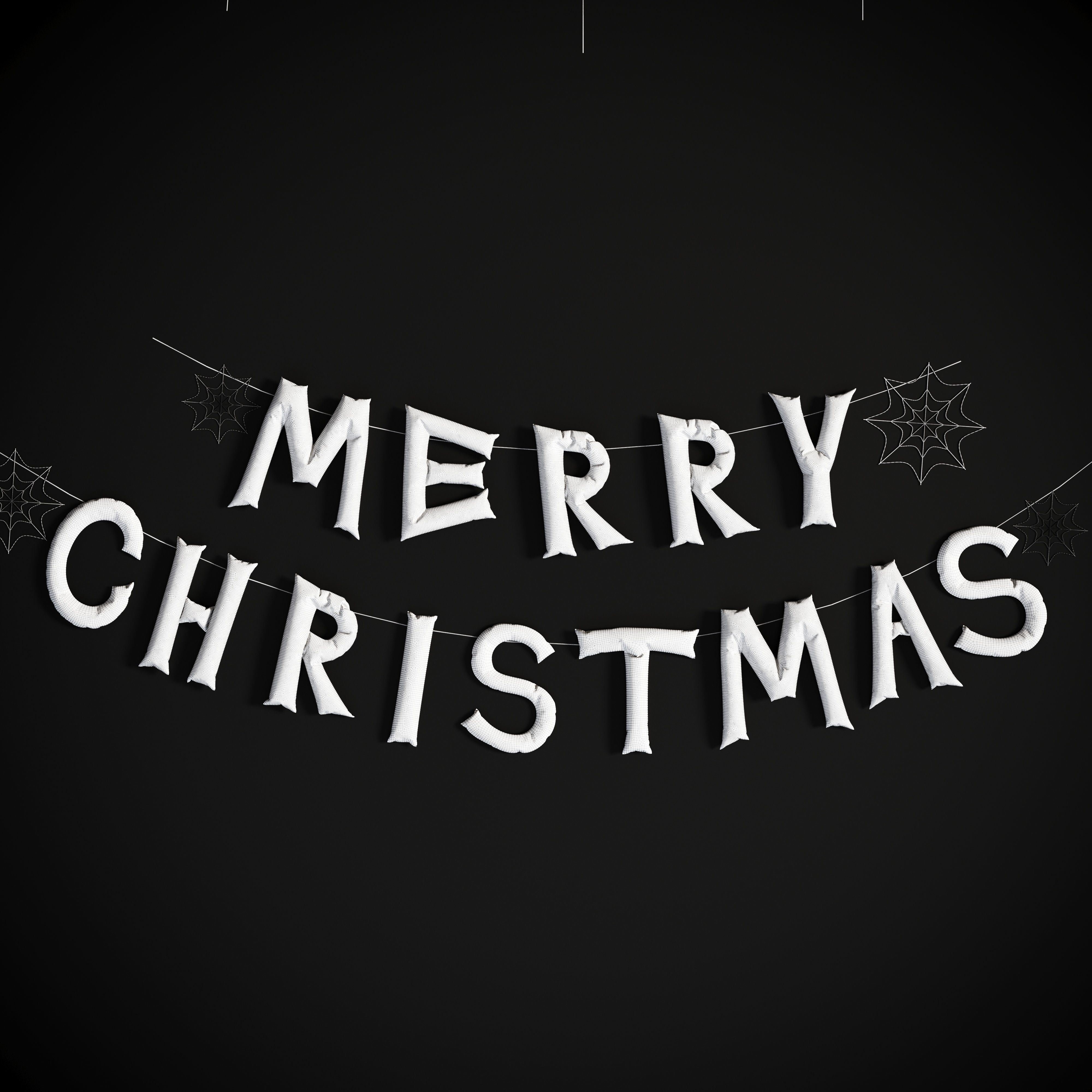 Balloons with festive inscriptions 3D model | CGTrader