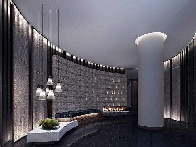 Fitness Center Reception Lobby 3D model | CGTrader