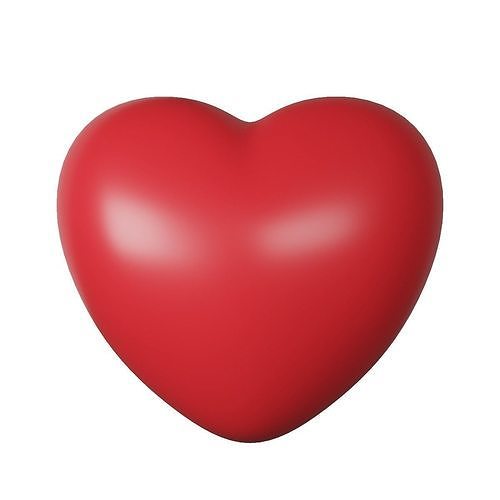 Cute red heart simple 3D model 3D model | CGTrader