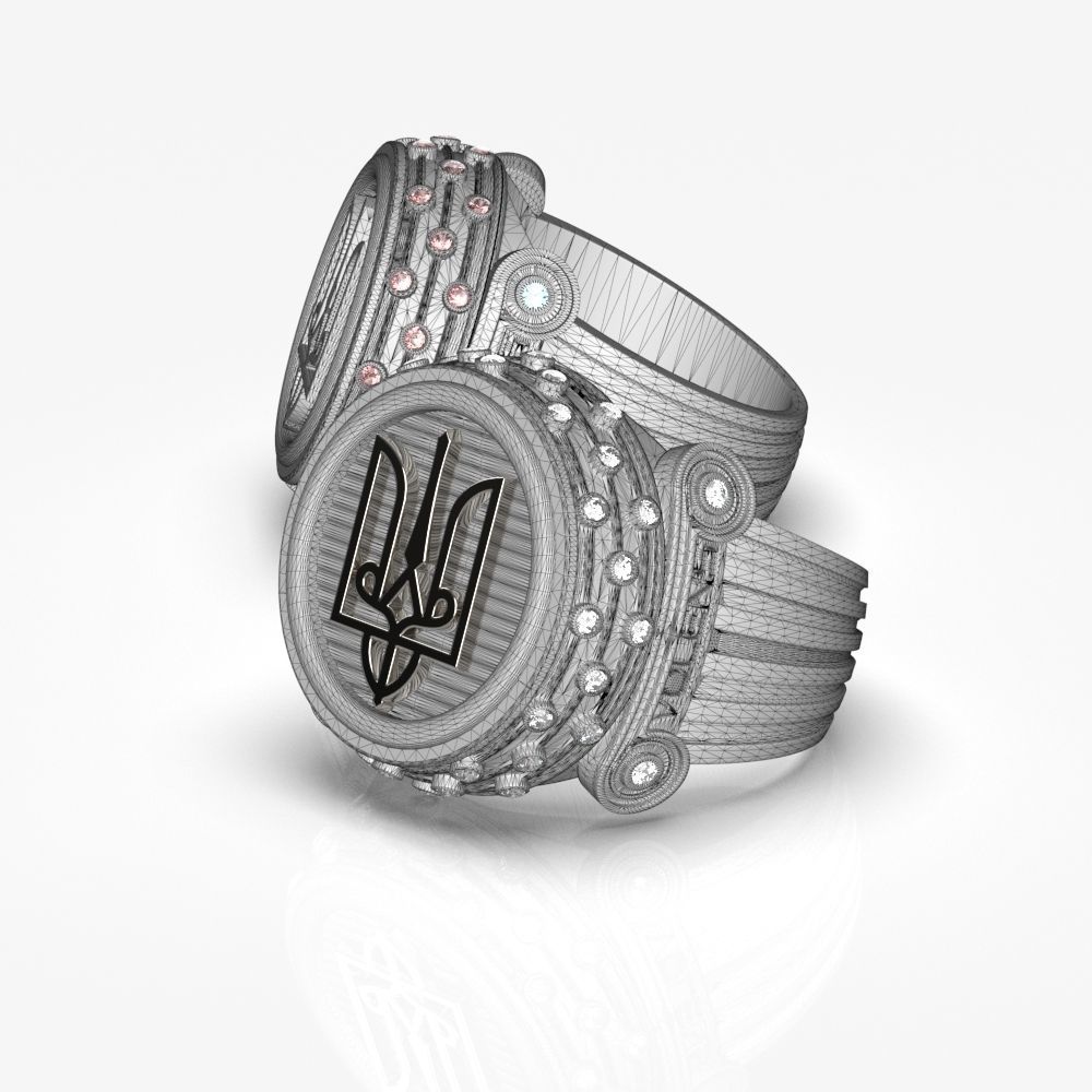 Mens ring Ukraine 3D model 3D printable | CGTrader