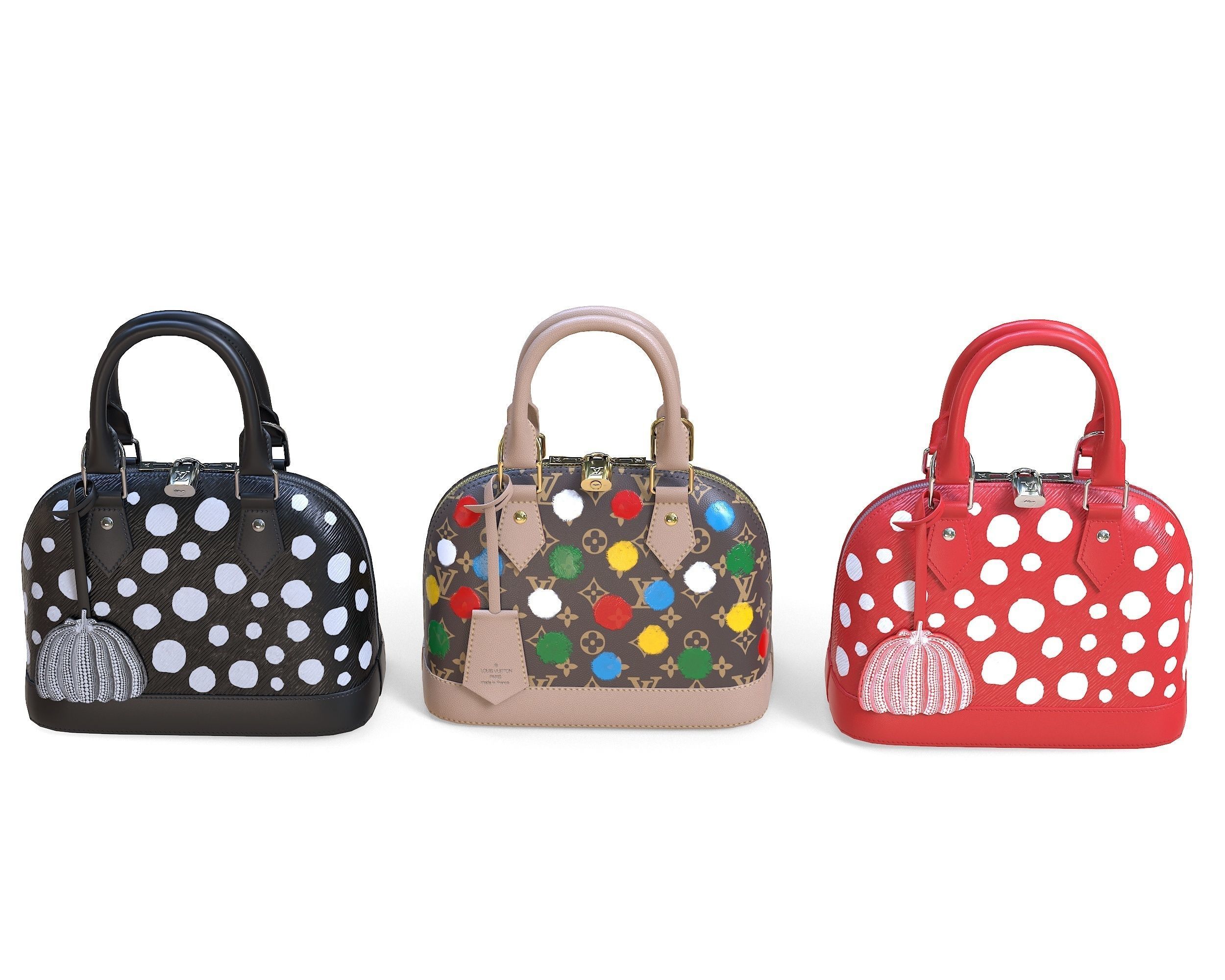 3D model Louis Vuitton Alma Bags Yayoi Kusama VR / AR / low-poly | CGTrader