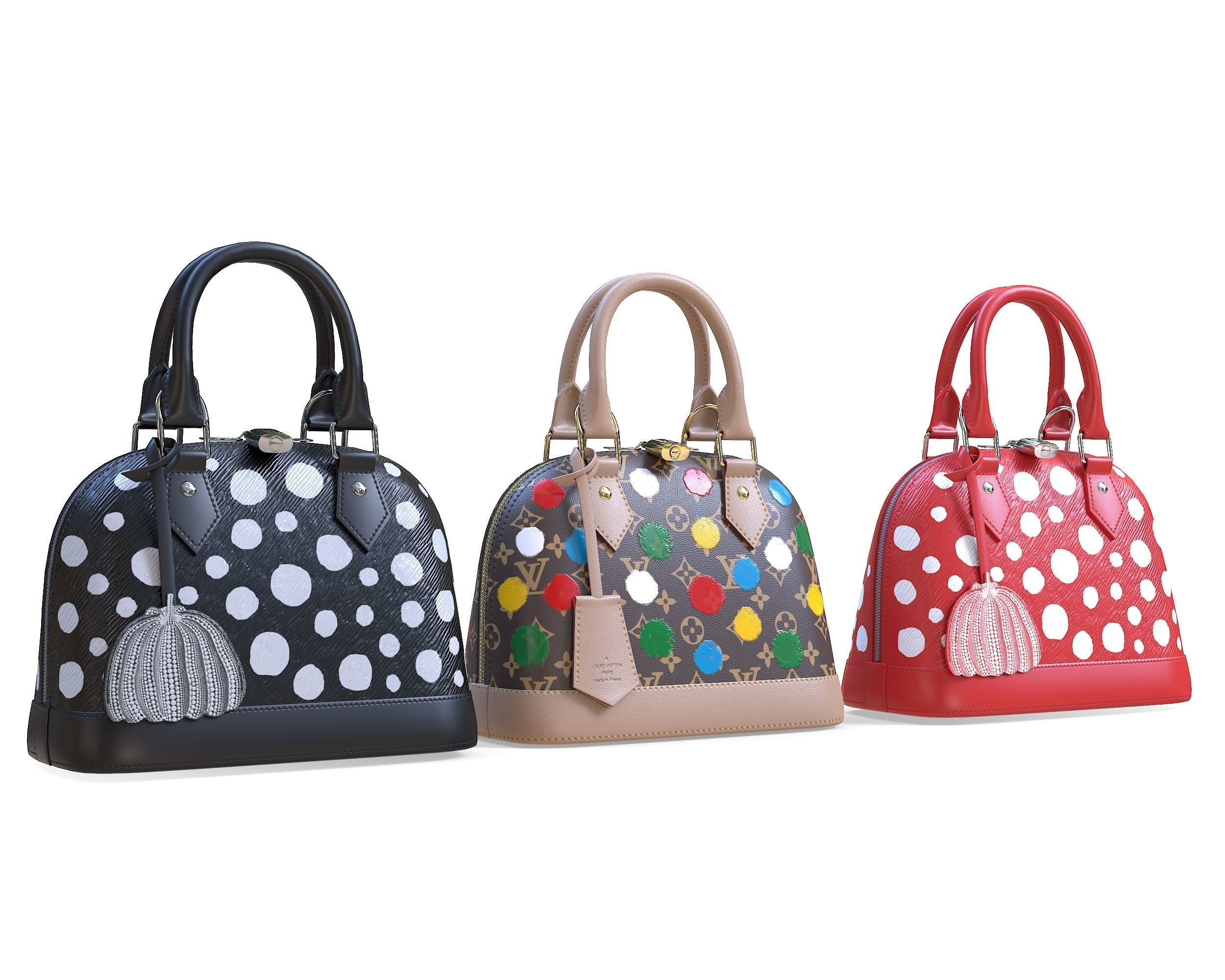 3D model Louis Vuitton Alma Bags Yayoi Kusama VR / AR / low-poly | CGTrader