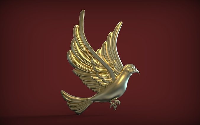 Dove bas-relief 3D model 3D printable | CGTrader