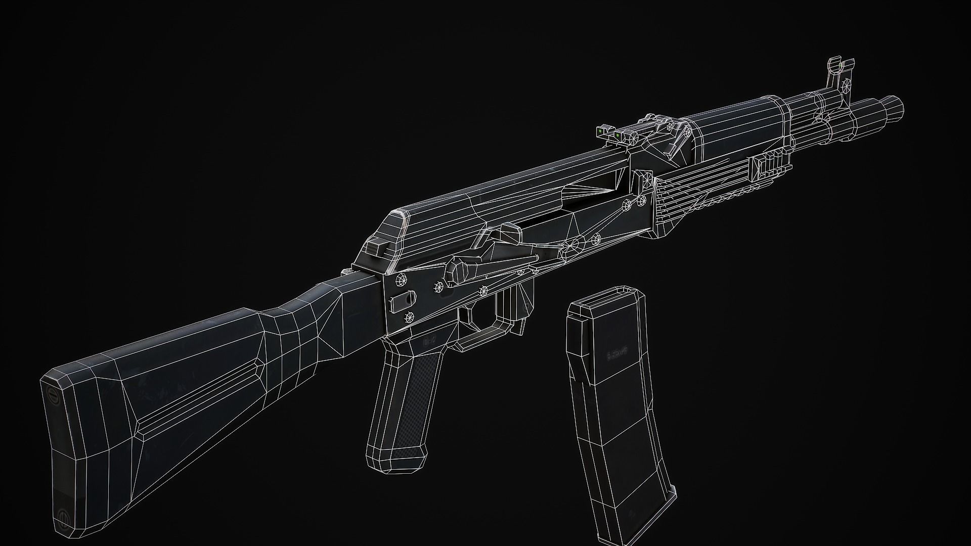 3D model Ak-102 Assault Rifle - Low Poly Game Ready VR / AR / low-poly ...