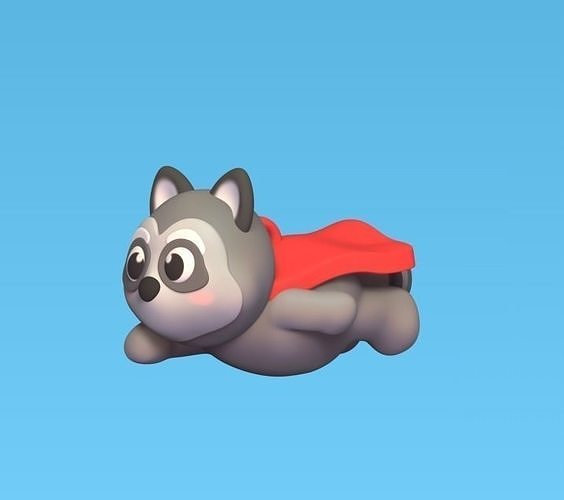 Super Raccoon 3D model 3D printable | CGTrader
