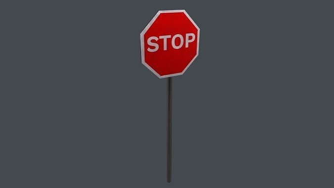 3D model Stop Sign 3D Model VR / AR / low-poly | CGTrader