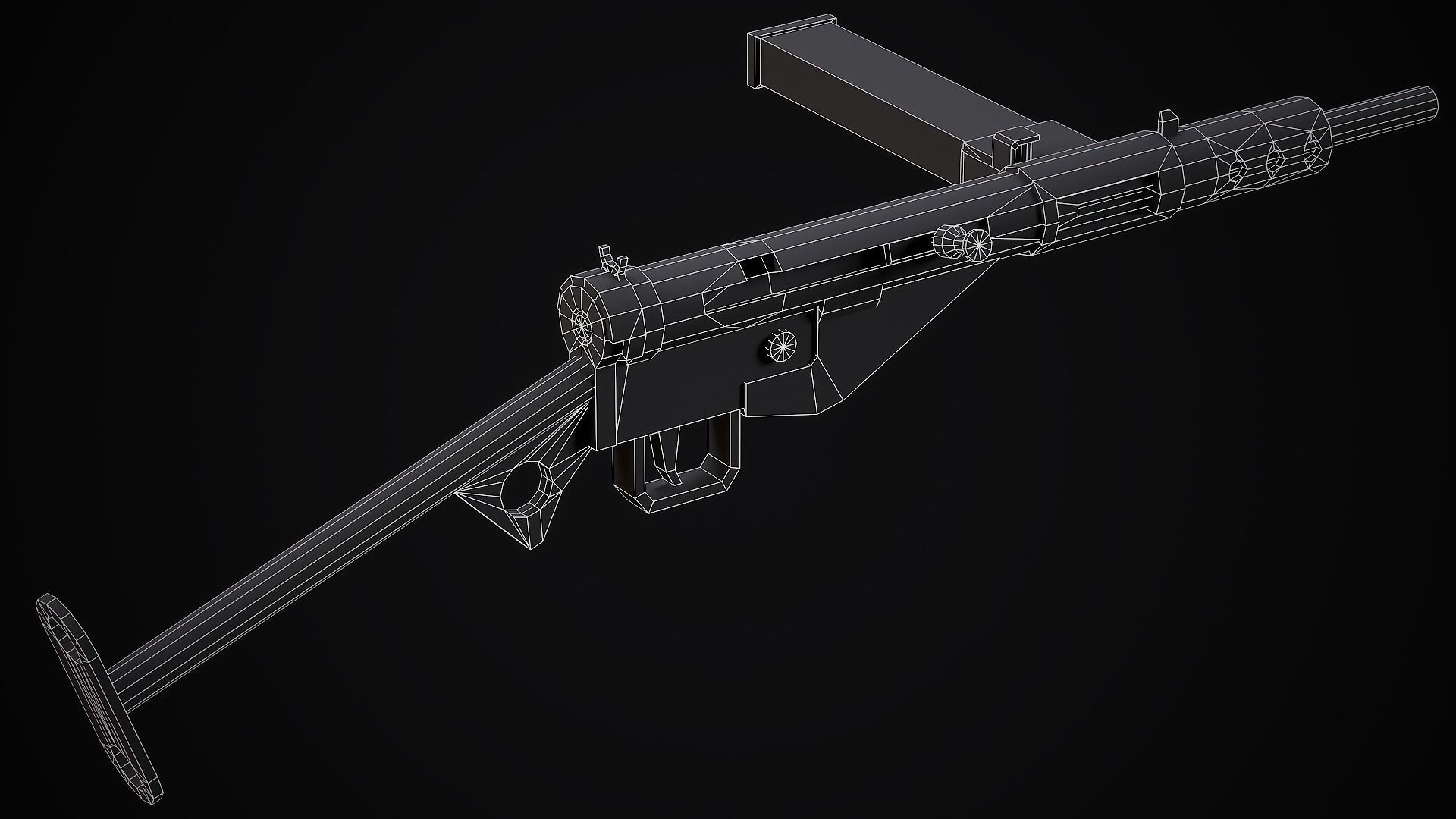 3D model Sten Submachine Gun - Low Poly Game Ready VR / AR / low-poly ...