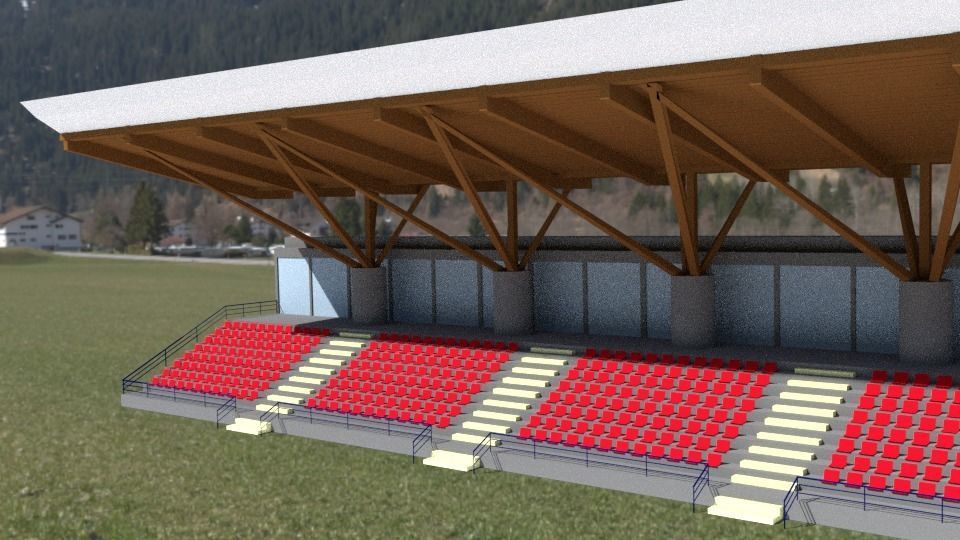 Stadium Seating Tribune 3D model 3D model | CGTrader