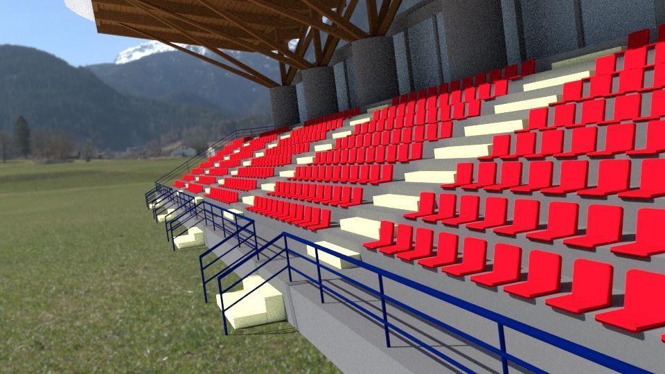 Stadium Seating Tribune 3D model 3D model | CGTrader