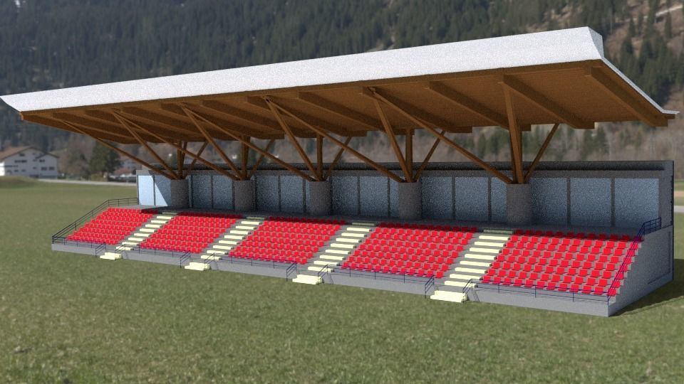 Stadium Seating Tribune 3D model 3D model | CGTrader