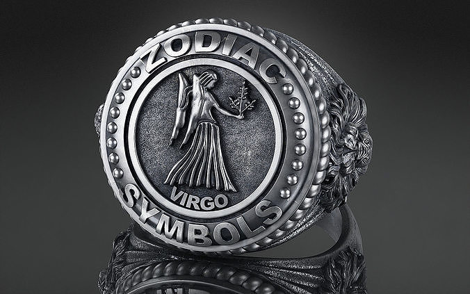 Zodiac Ring Virgo a01 3D model 3D printable | CGTrader