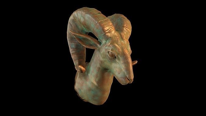 3D model Goat Head Statue VR / AR / low-poly | CGTrader