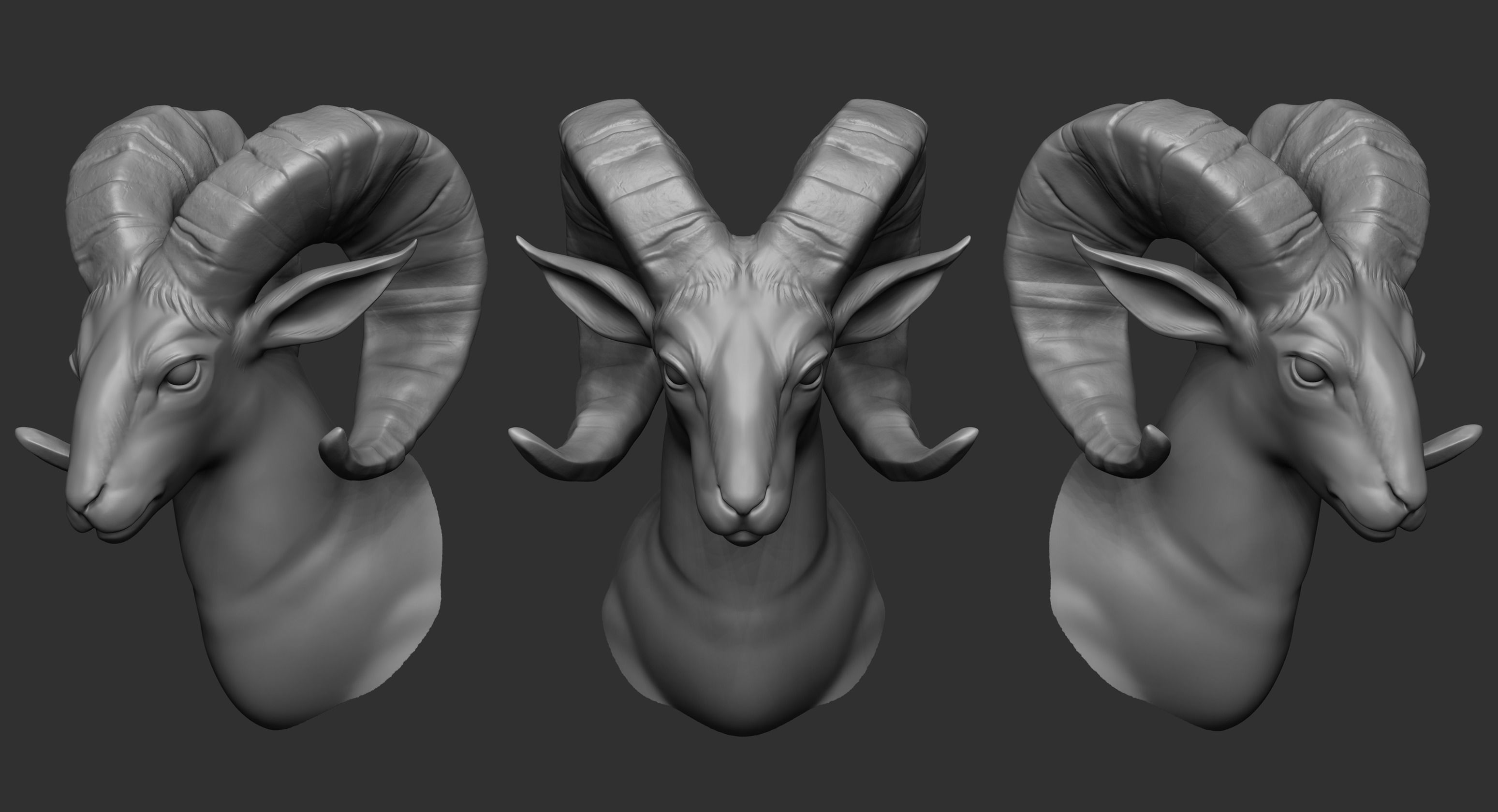 3D model Goat Head Statue VR / AR / low-poly | CGTrader