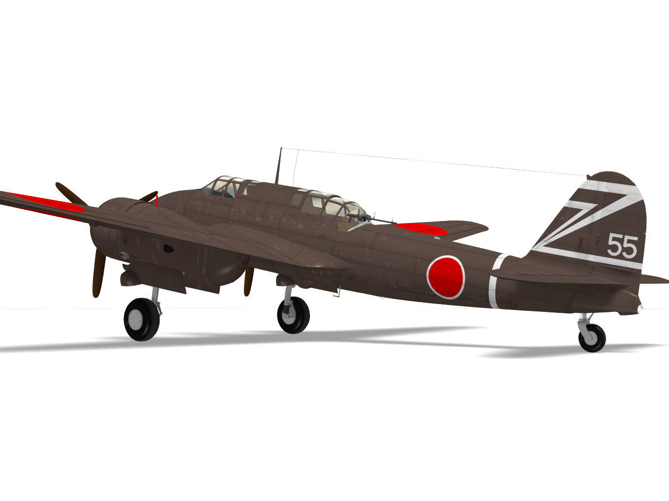 Kawasaki Ki-45 Kai Toryu 3D model | CGTrader