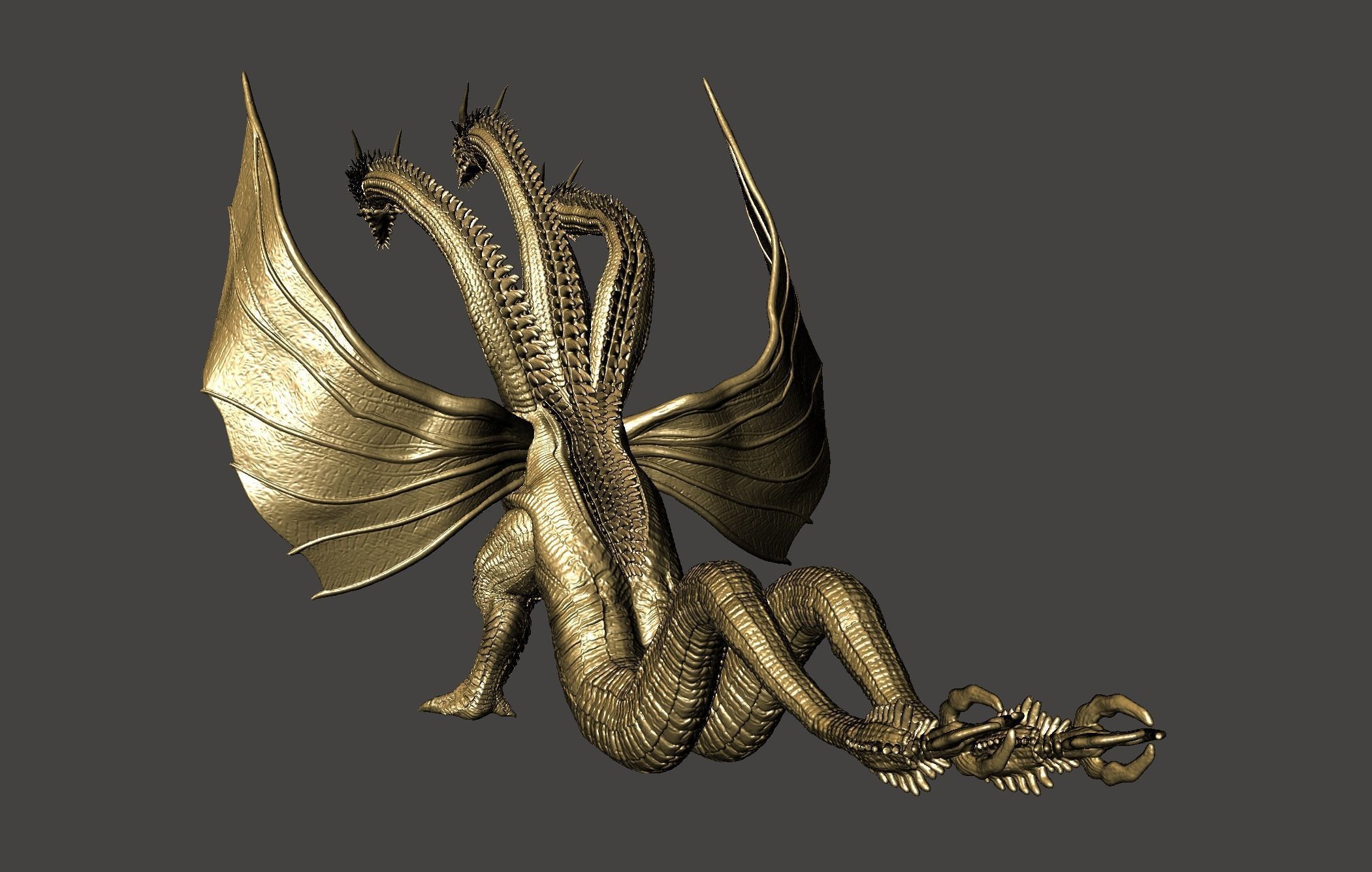 Shin Ghidorah Godzilla vs Evangelion King Kaiju ultra detail STL 3D ...