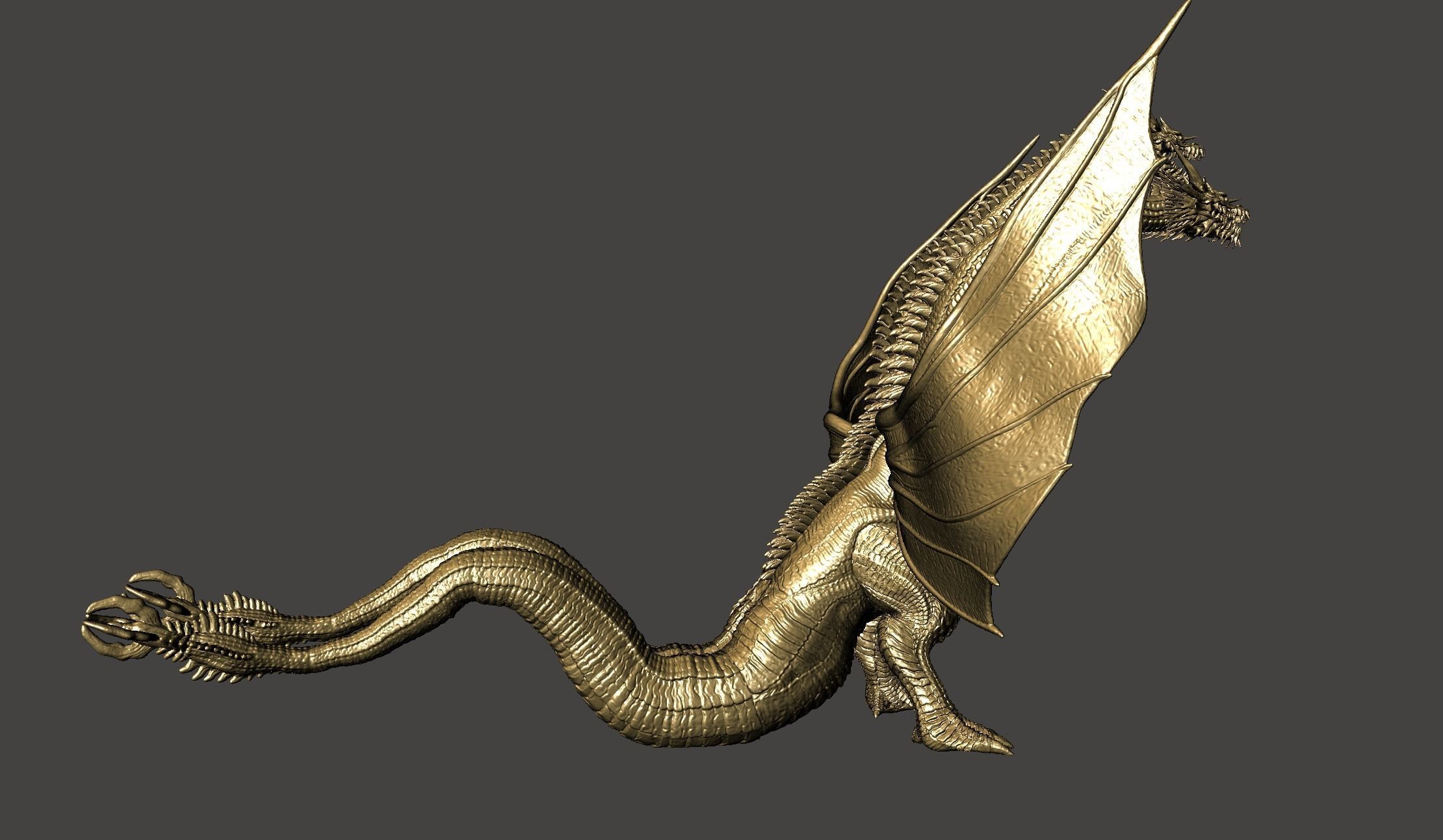 Shin Ghidorah Godzilla vs Evangelion King Kaiju ultra detail STL 3D ...