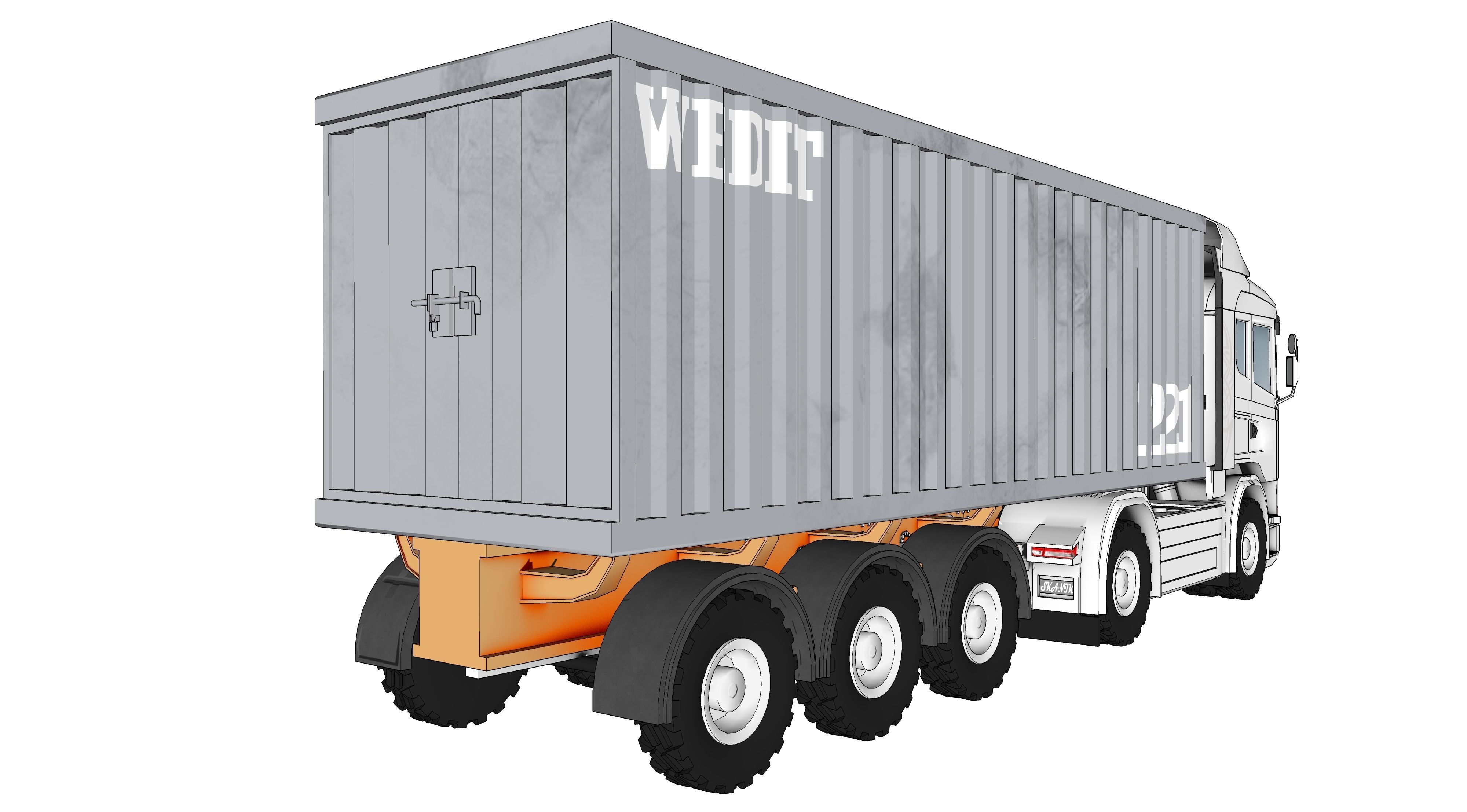 DumpTruck container truck 3D model | CGTrader