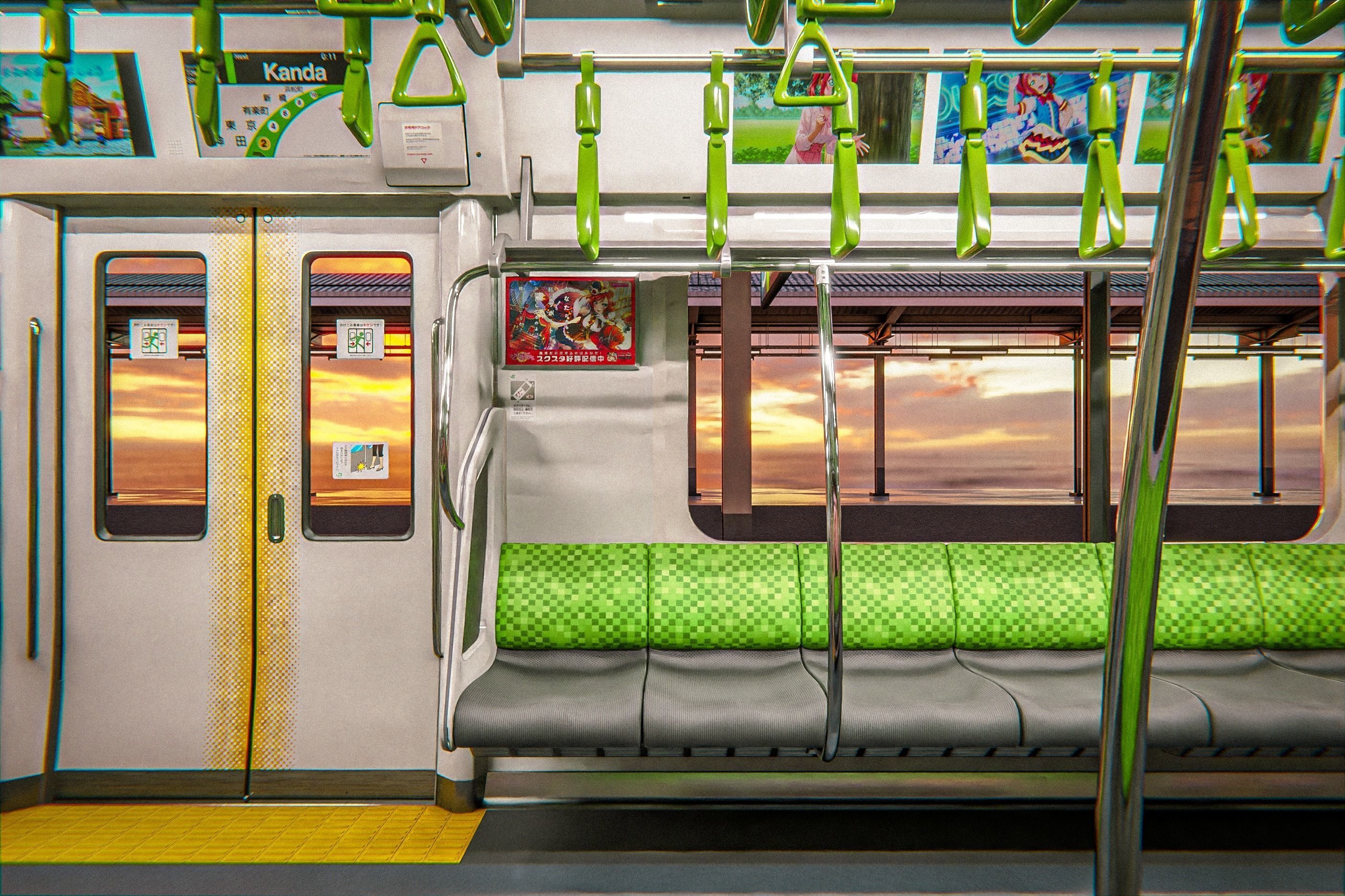 Japanese Train Head Interior Exterior Yamanote Line E235 Rigged 3D model rigged | CGTrader