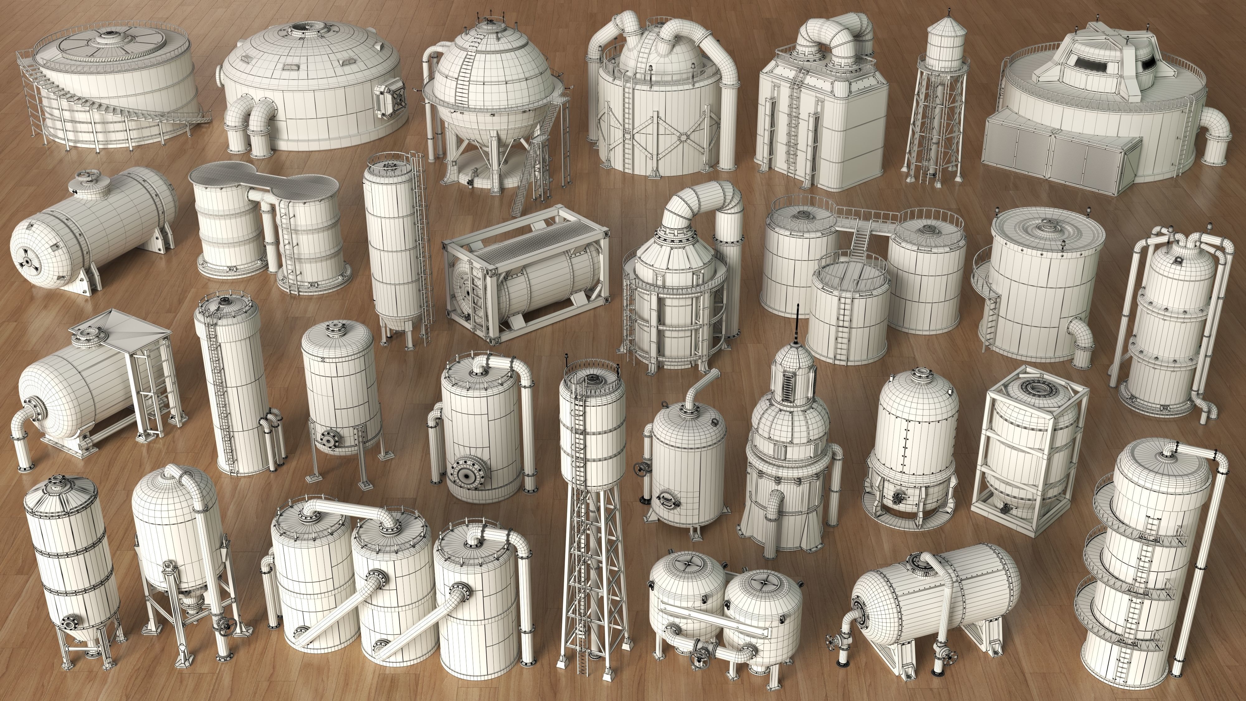 Industrial Tanks - part - 4 - 30 pieces 3D model | CGTrader