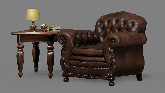 Thomas chesterfield armchair antique 3D model | CGTrader