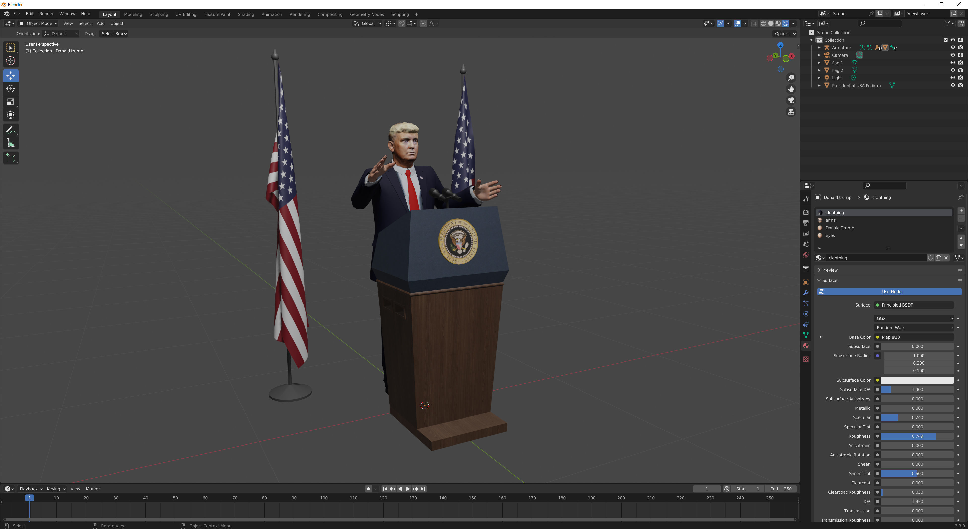 3D model Donald Trump VR / AR / low-poly | CGTrader
