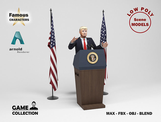3D model Donald Trump VR / AR / low-poly | CGTrader