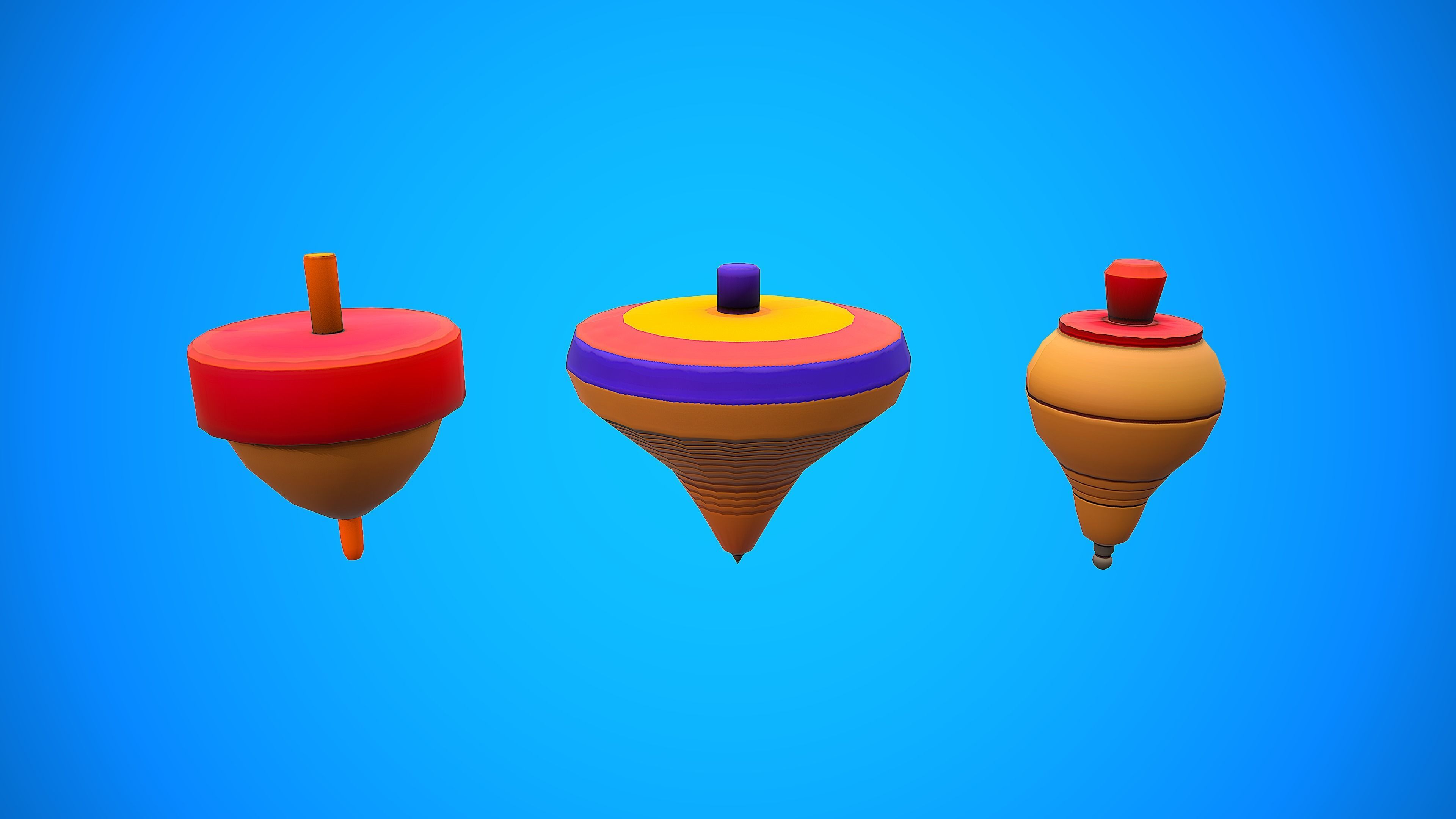 3D model PEG-TOP CARTOON STYLIZED PEONZA VR / AR / low-poly | CGTrader