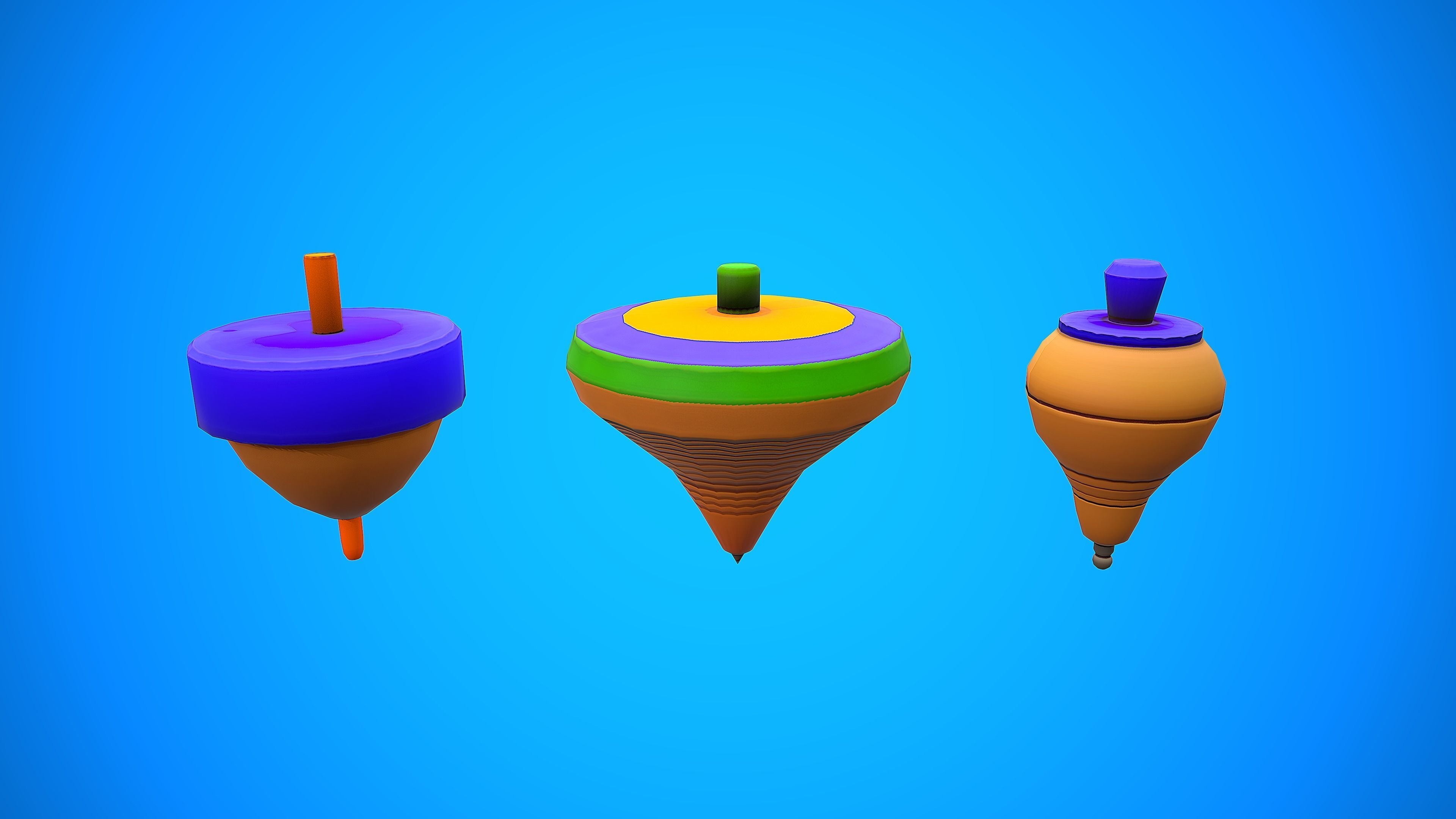 3D model PEG-TOP CARTOON STYLIZED PEONZA VR / AR / low-poly | CGTrader