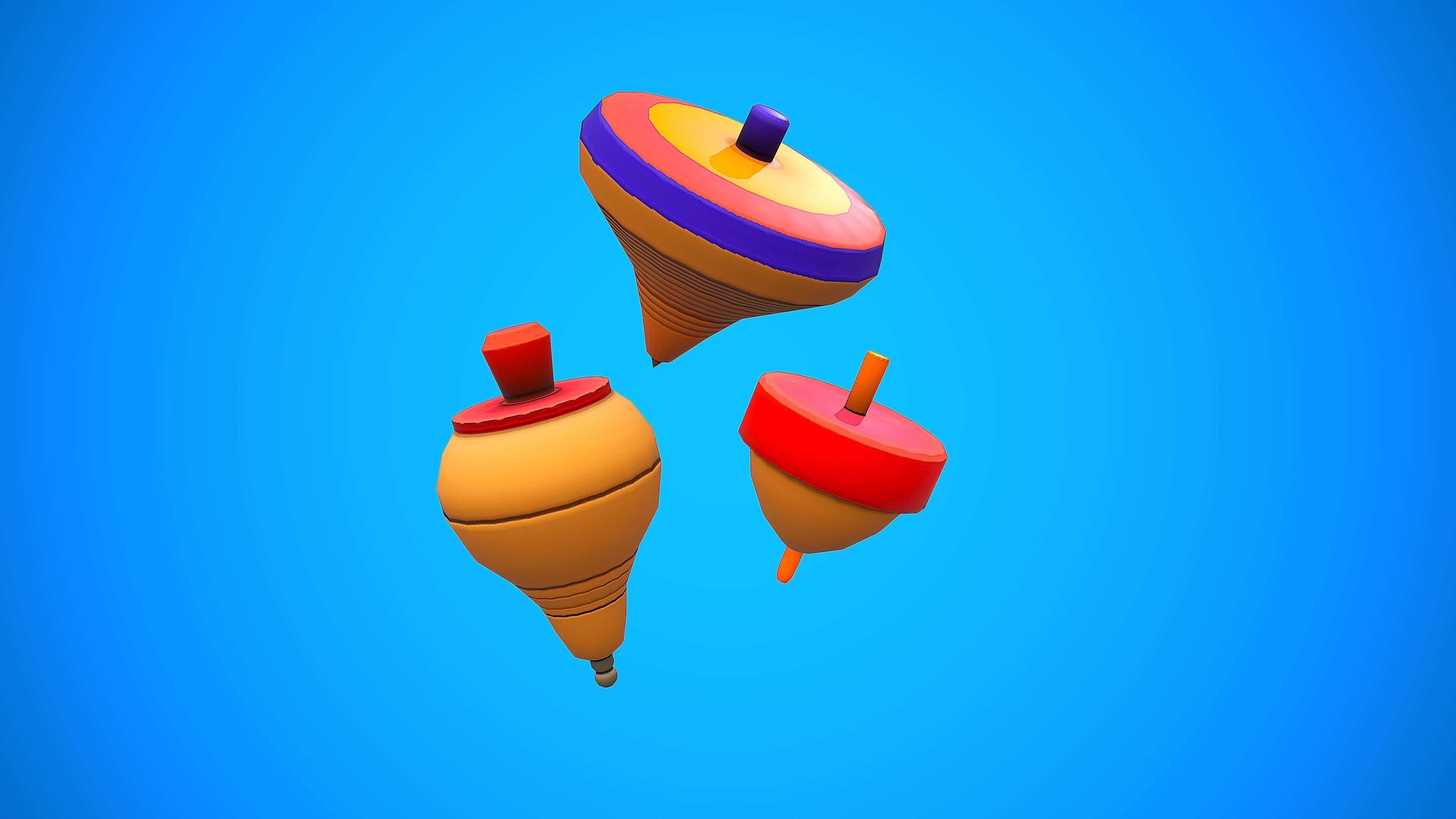 3D model PEG-TOP CARTOON STYLIZED PEONZA VR / AR / low-poly | CGTrader