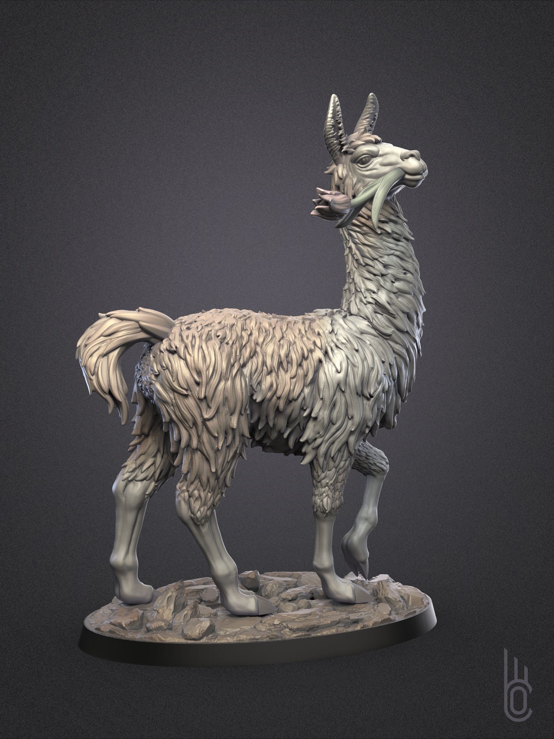 Llama with tulip 3D model 3D printable | CGTrader