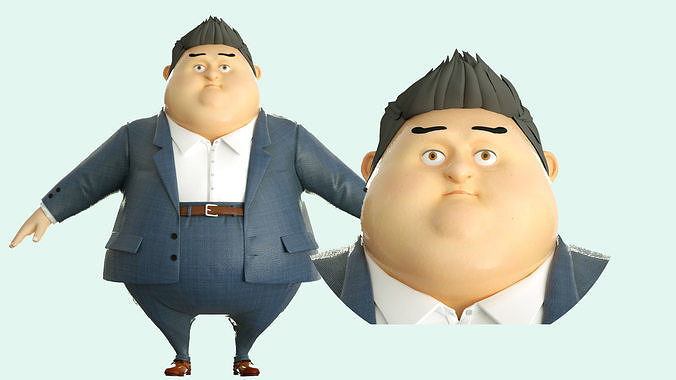 cartoon fat boss boss 3D model | CGTrader
