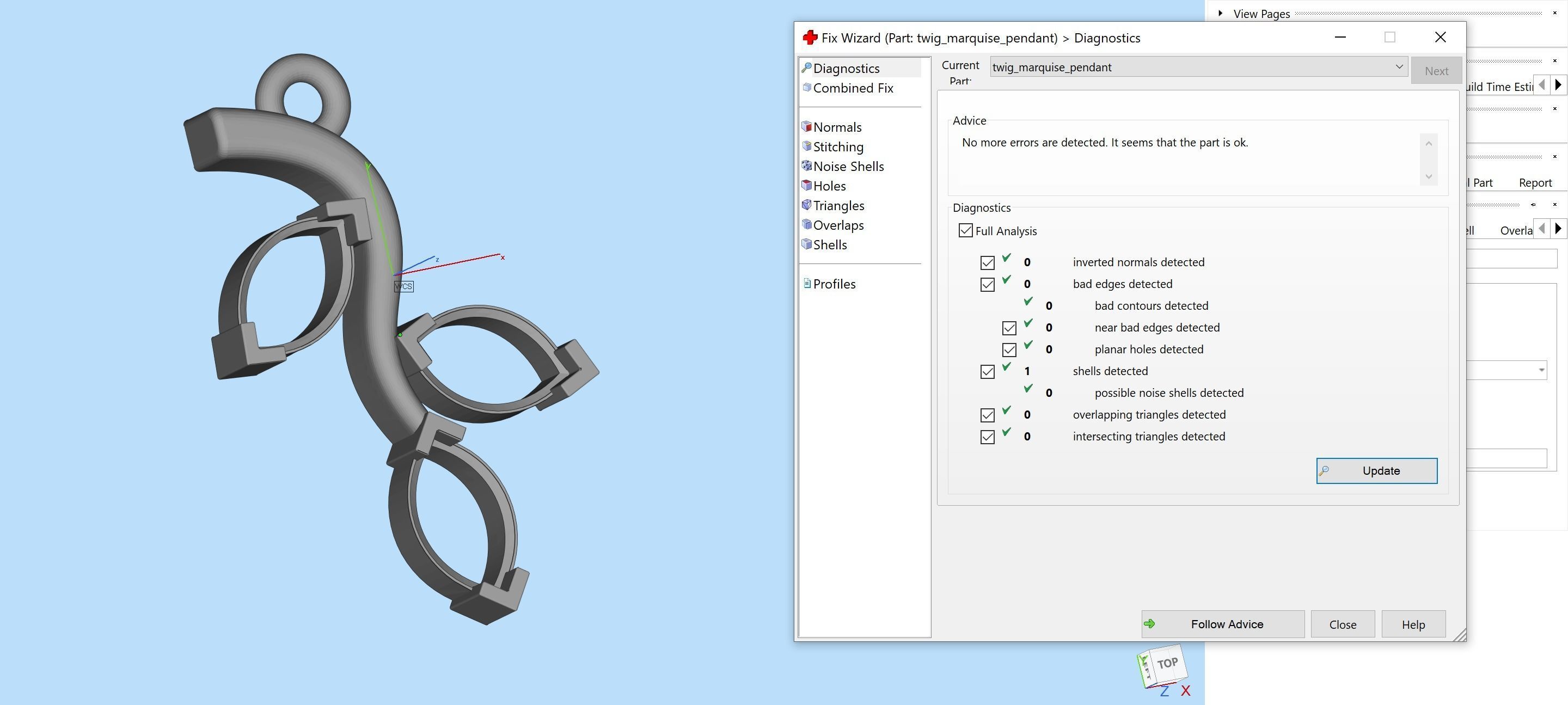 Twig marquise jewelry pendant 3D model 3D printable | CGTrader
